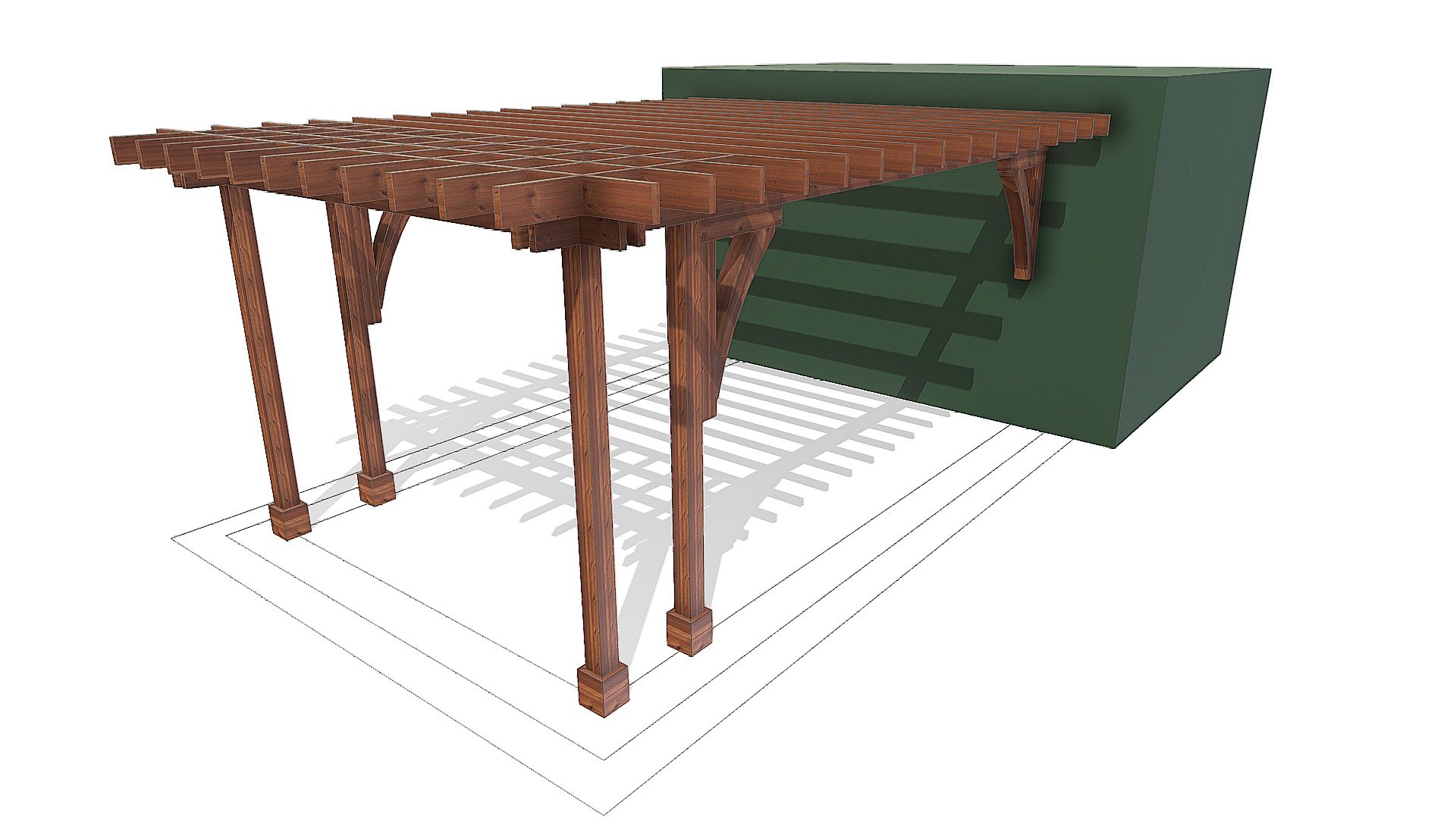 Custom Attached Pergola - 3D model by Conceptual Engineering - RB ...