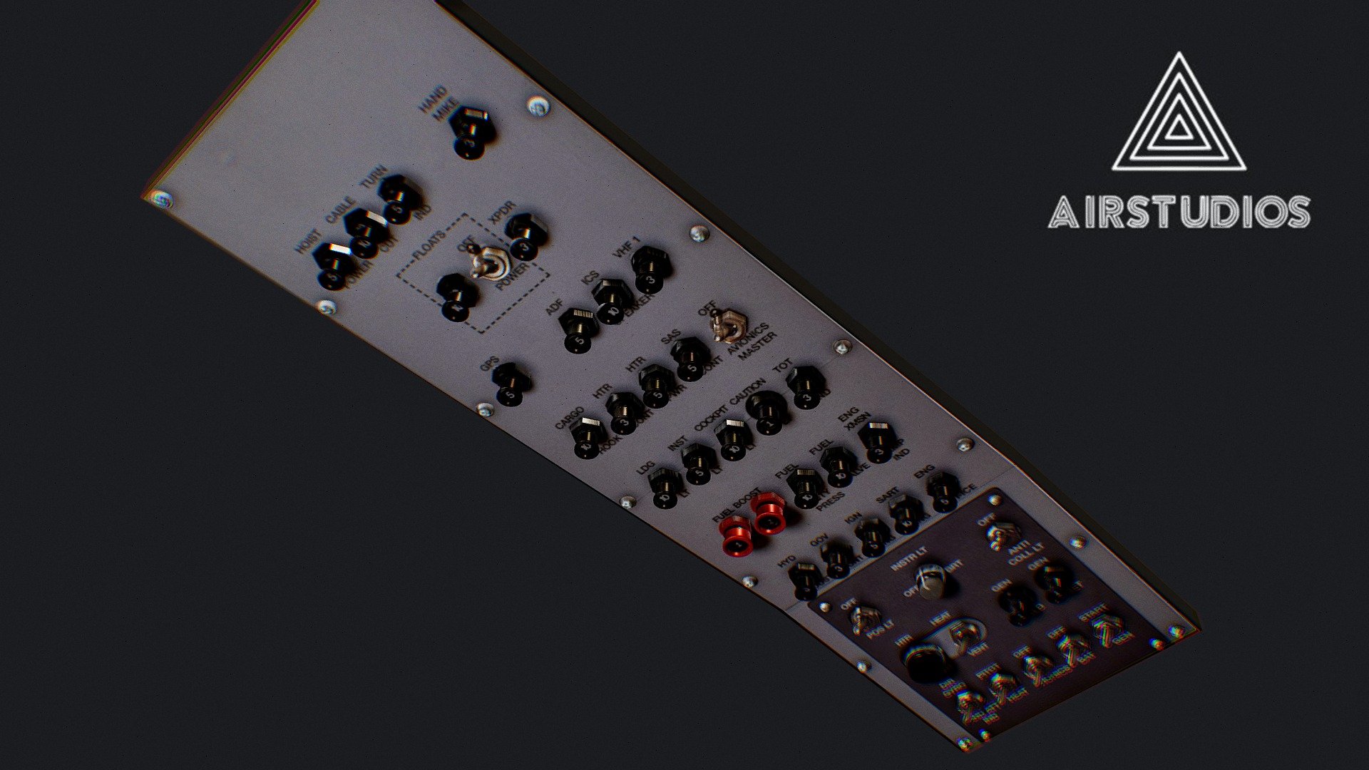 Bell 407 - Helicopter Cockpit - Overhead Panel - Buy Royalty Free 3D ...