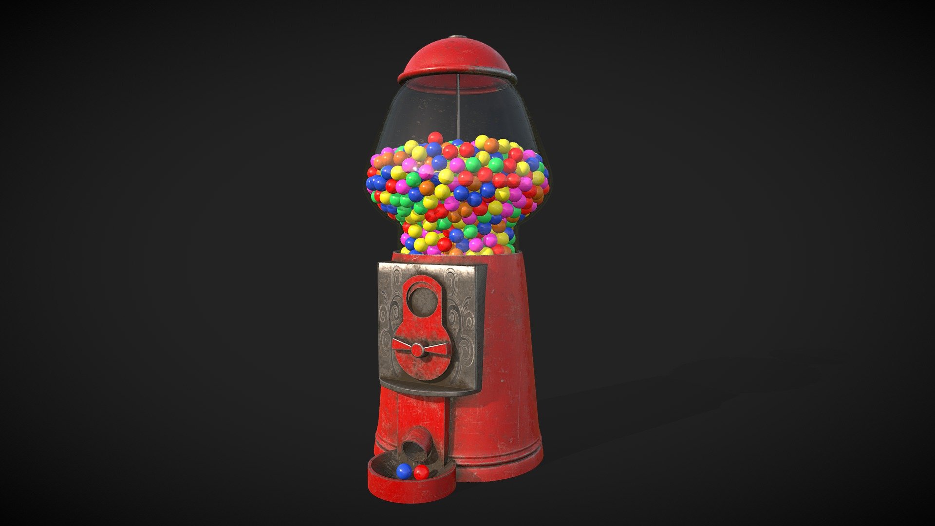 Vintage Gumball Machine - 3D model by Tomaster (@tomaaster) [0a2b678 ...