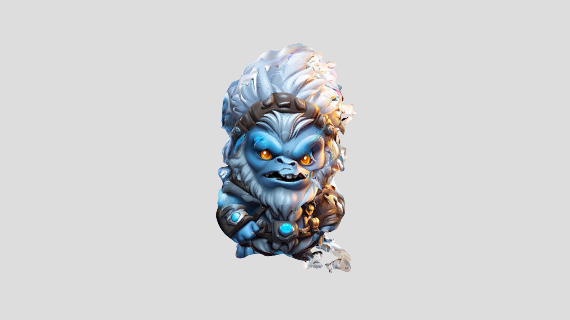 A small, blue and white cartoon character with - Download Free 3D model ...