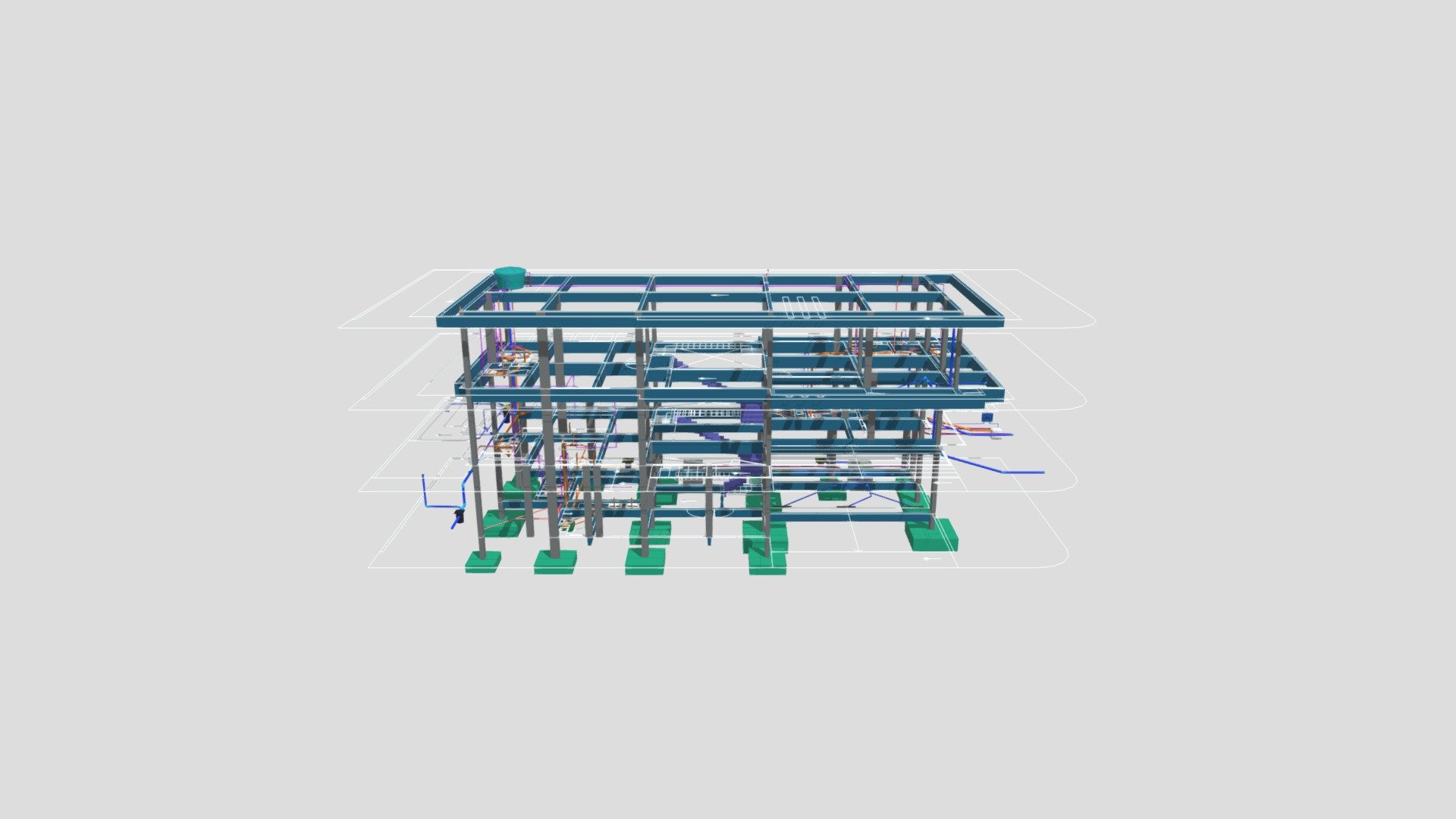 Projeto Estrutural e Hidrossanitário - Lt. 98 - 3D model by Paula ...