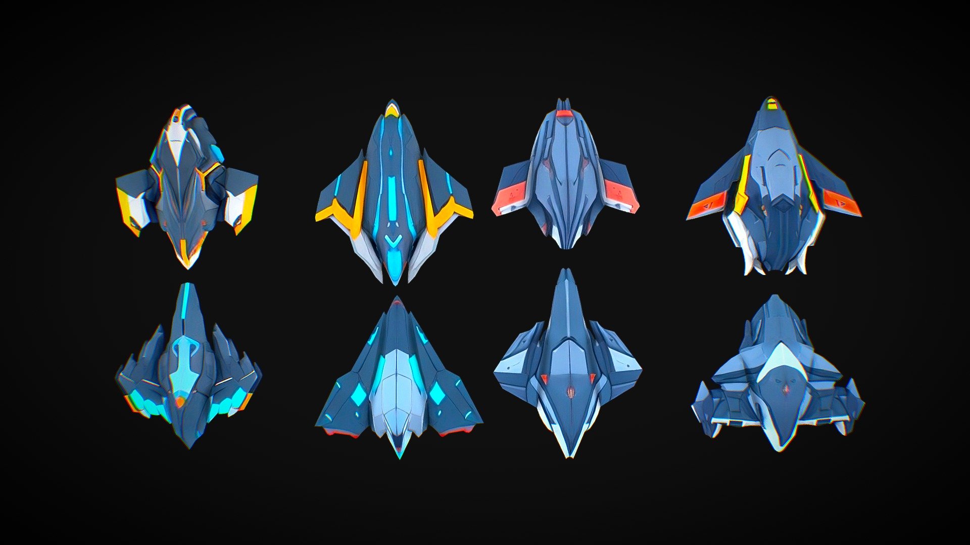 8 SpaceShips Set - Buy Royalty Free 3D model by jasoncroukamp [0a3ea1a ...