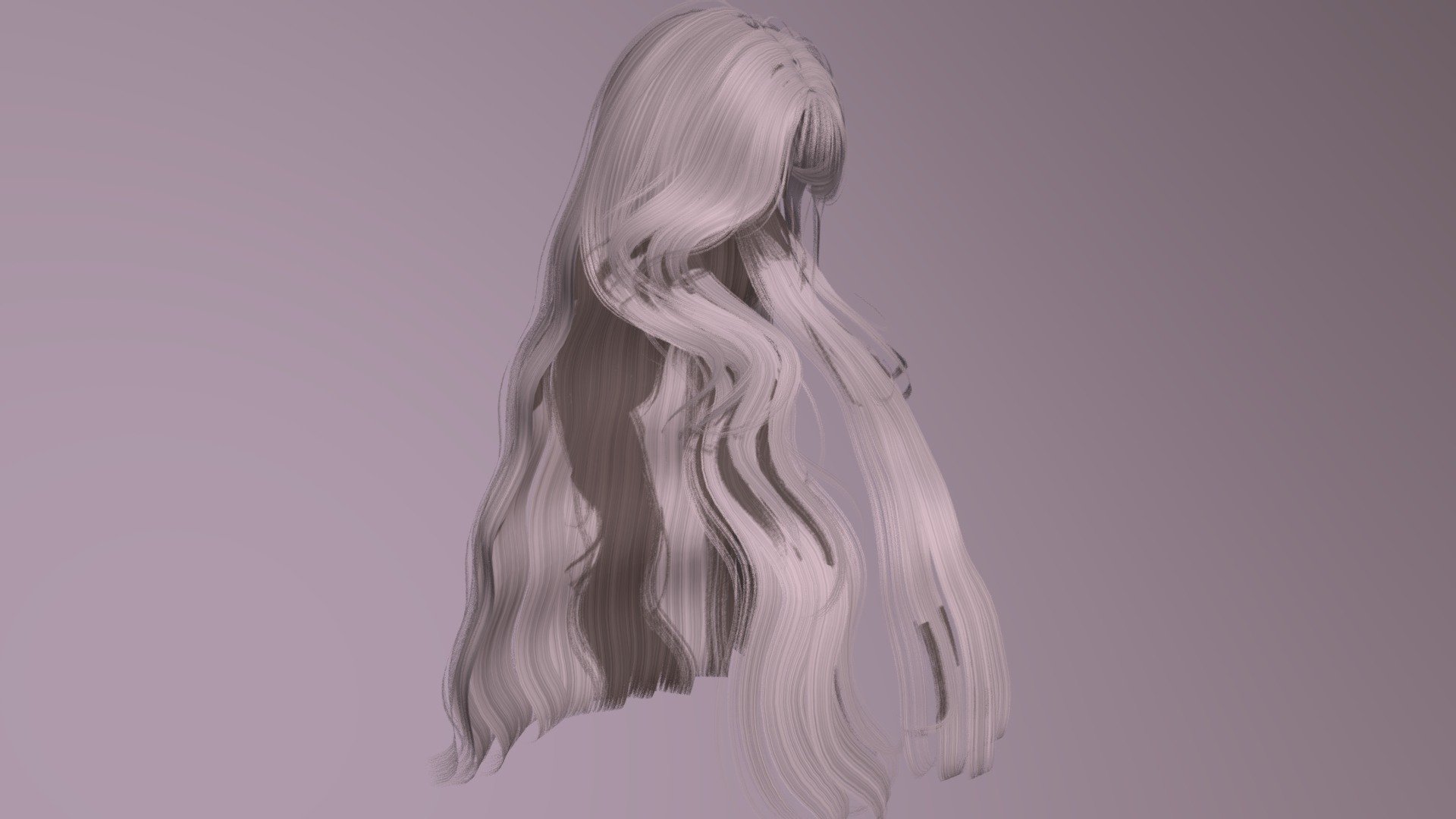 White Long wavy hair (With Bones) - Download Free 3D model by zHairezt [0a413f5] - Sketchfab