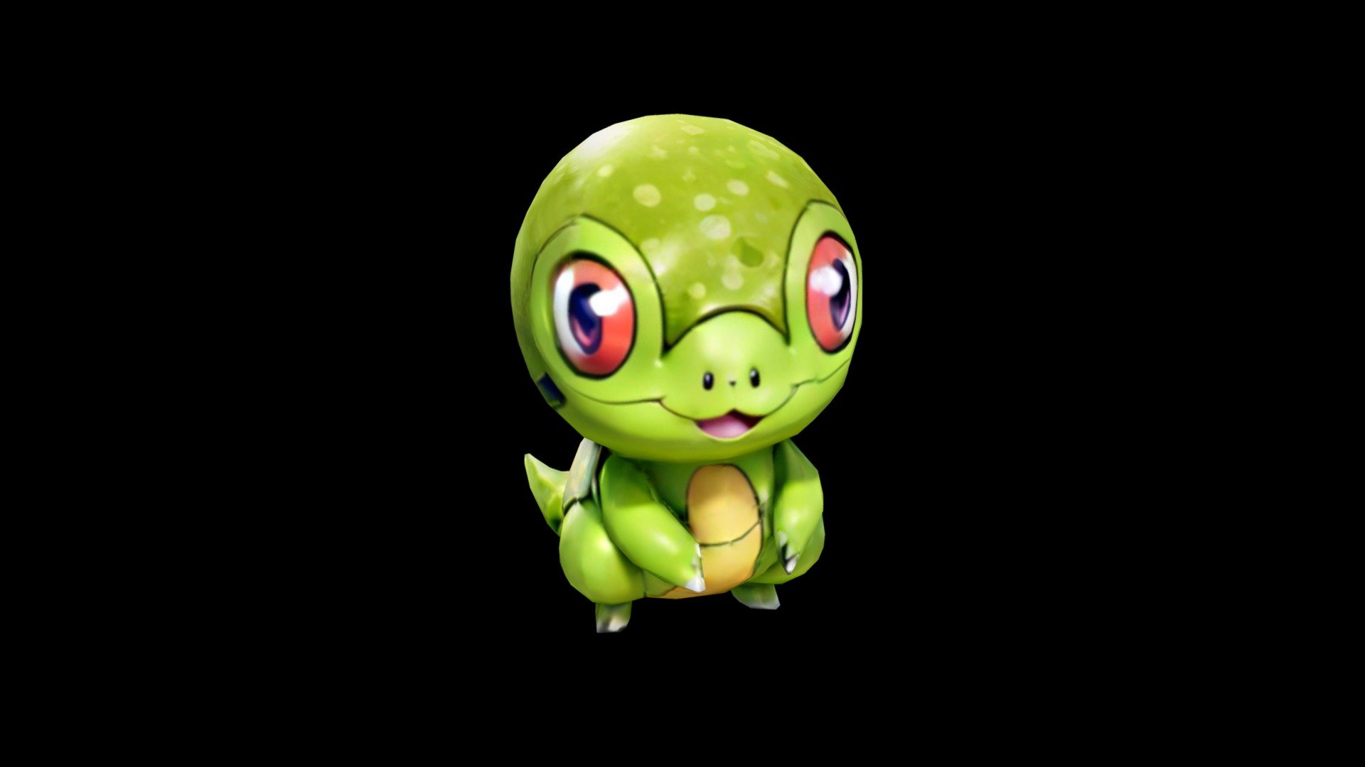 Pokemon figure a delightful green turtle - Download Free 3D model by ...