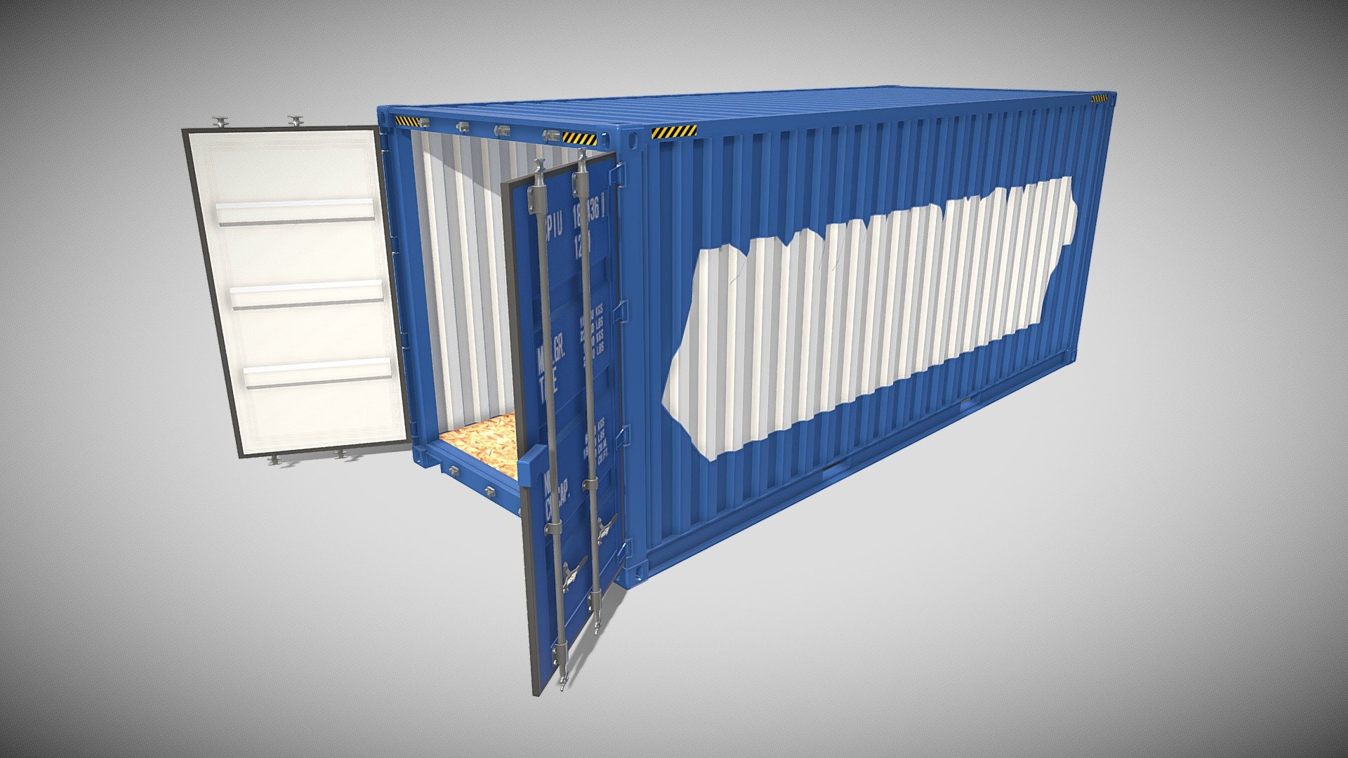 20ft Shipping Container Mainfreight - Buy Royalty Free 3D model by ...