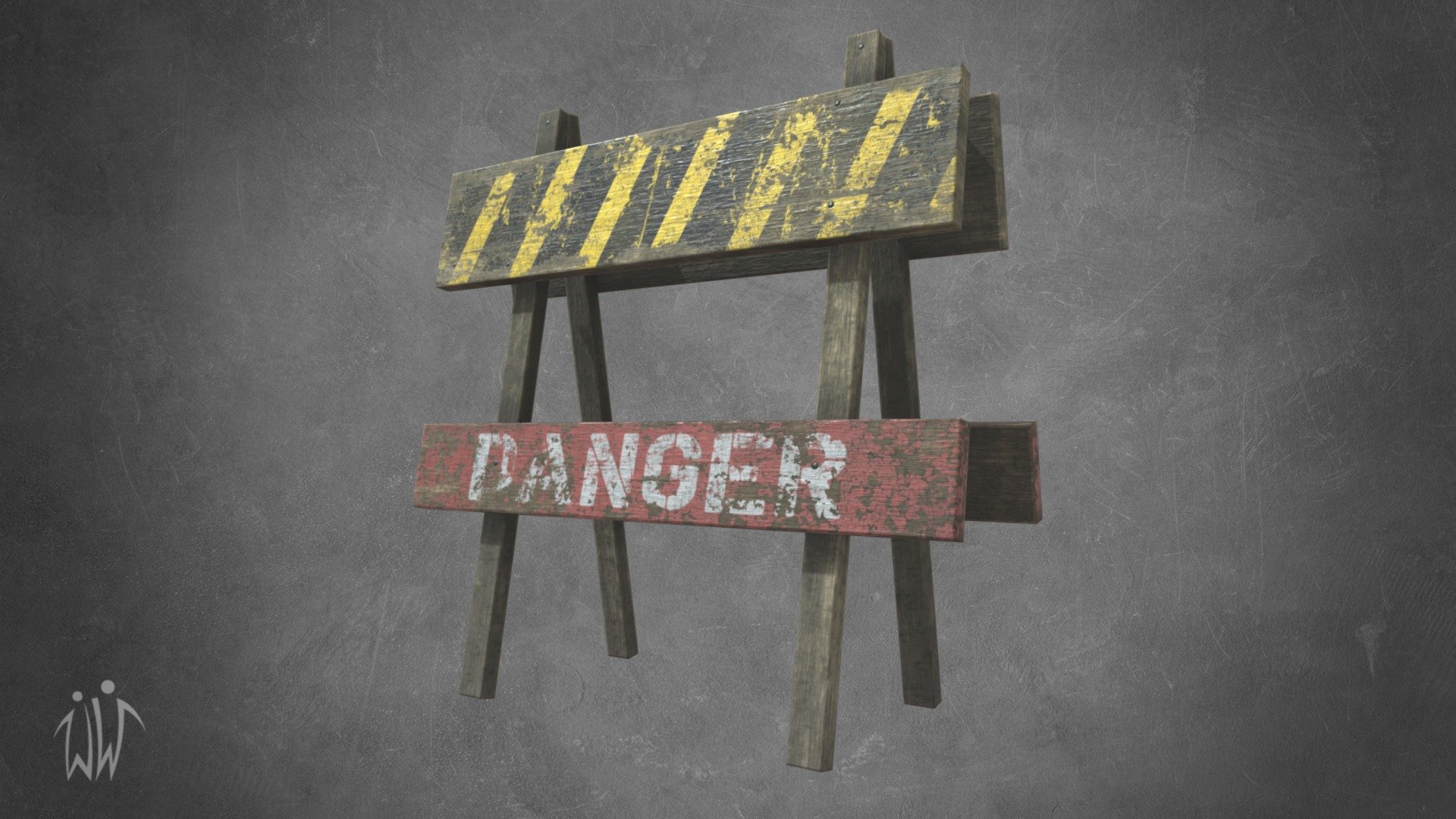 Road Sign Danger - Buy Royalty Free 3D model by x-zay (@x-zay) [0a578e7 ...