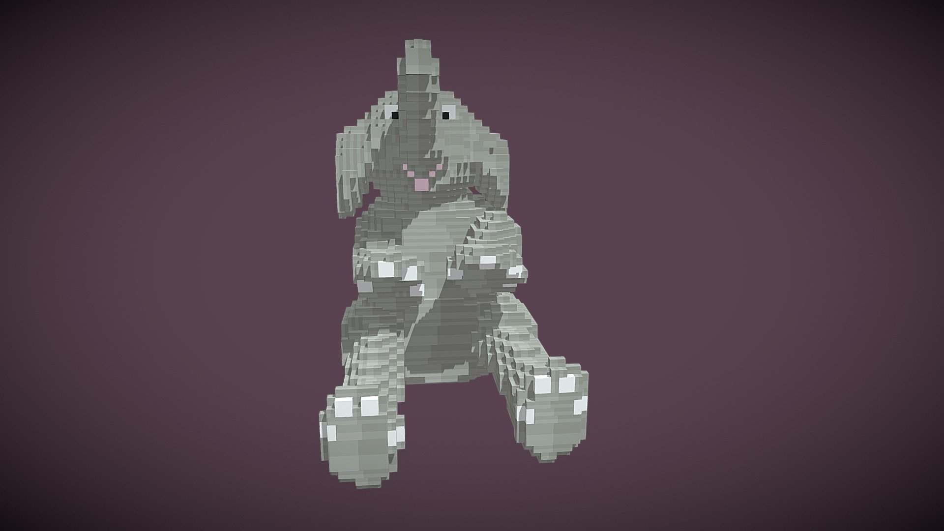 Sitting Elephant 3D Animal Model For Minecraft - 3D model by Electro3d ...