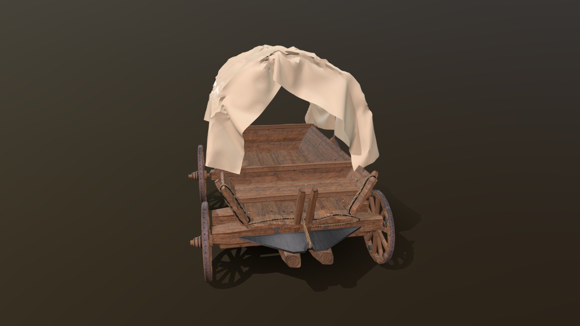 Wooden Wagon With Cloth Top - 3D model by 235U (@LennonClark) [0a776e9 ...