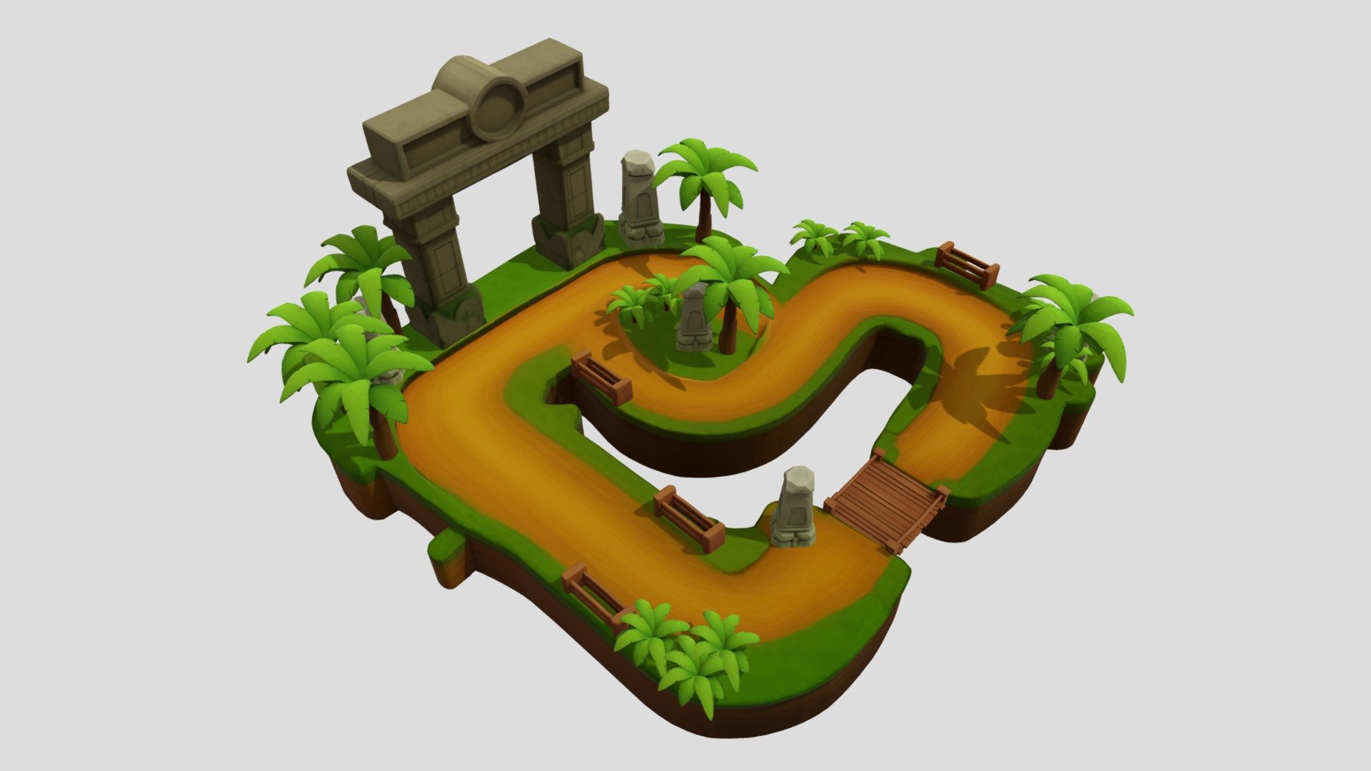 Stylized Jungle Racing Track - 3D model by ecefilms [0a7fde7] - Sketchfab