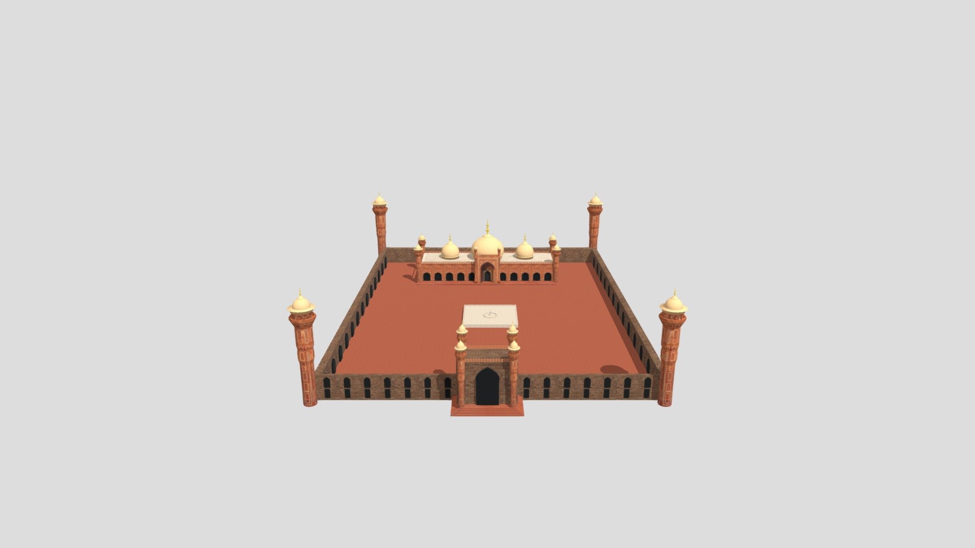 Badshahi_mosque - Download Free 3D model by tourisminpakistan ...