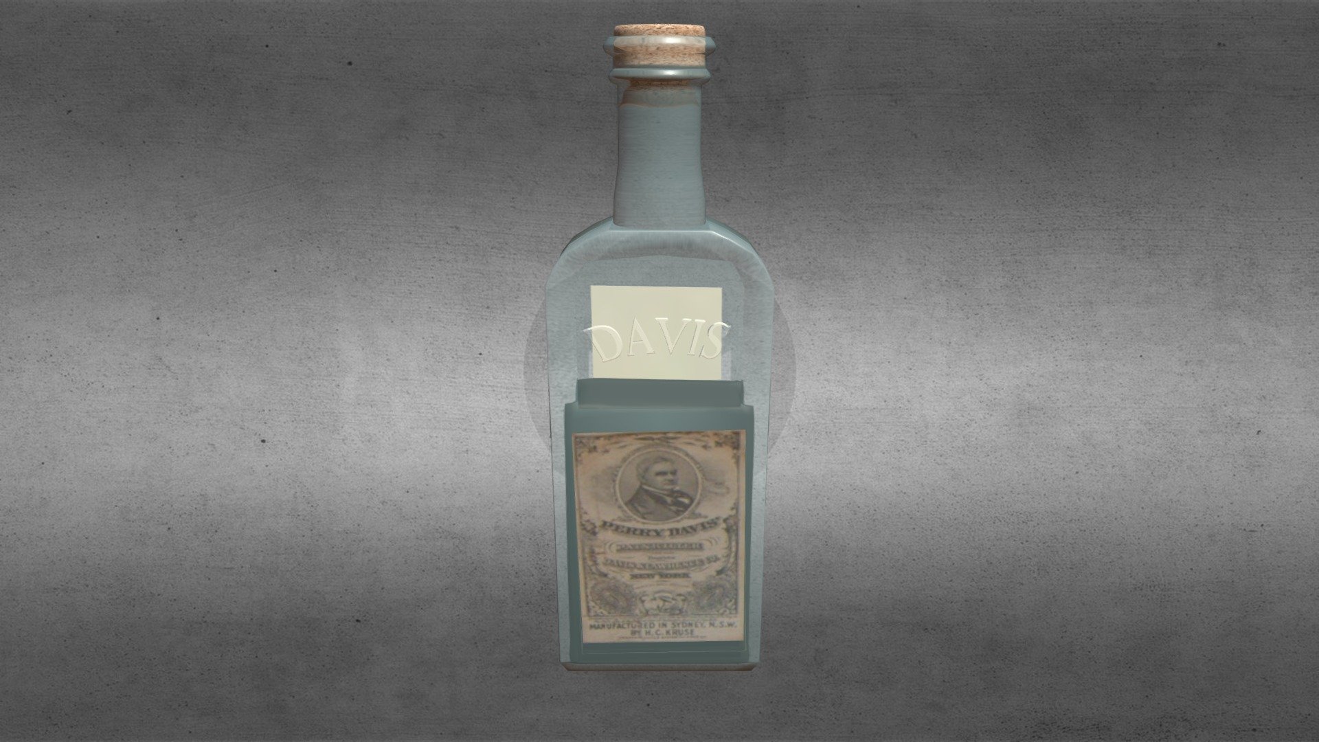 Perry Davis Vegetable Pain Killer (update) - 3D model by Thomas J. Keep ...