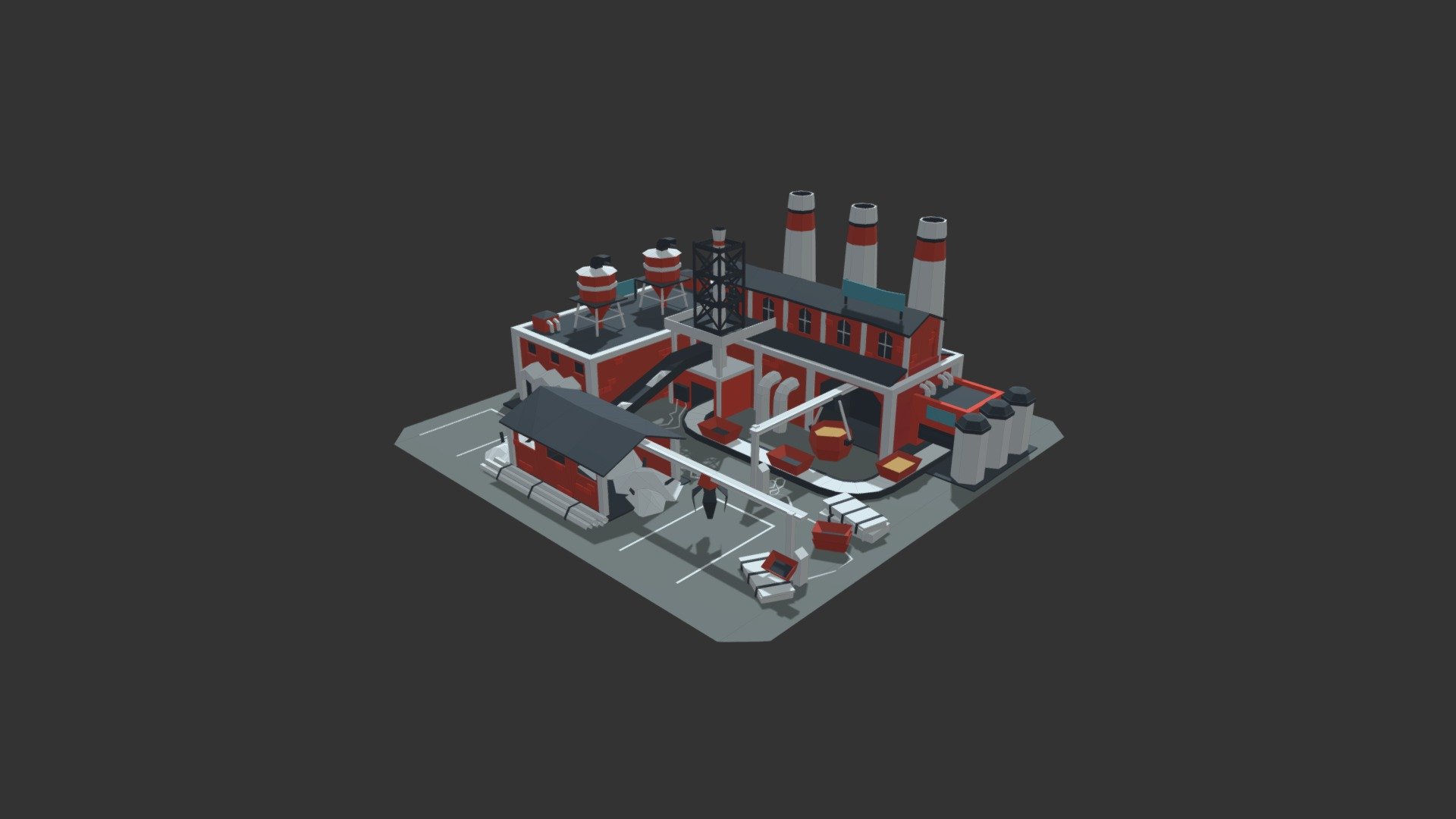Factory lowpoly free - Download Free 3D model by juro.bednarik [0a8f602 ...