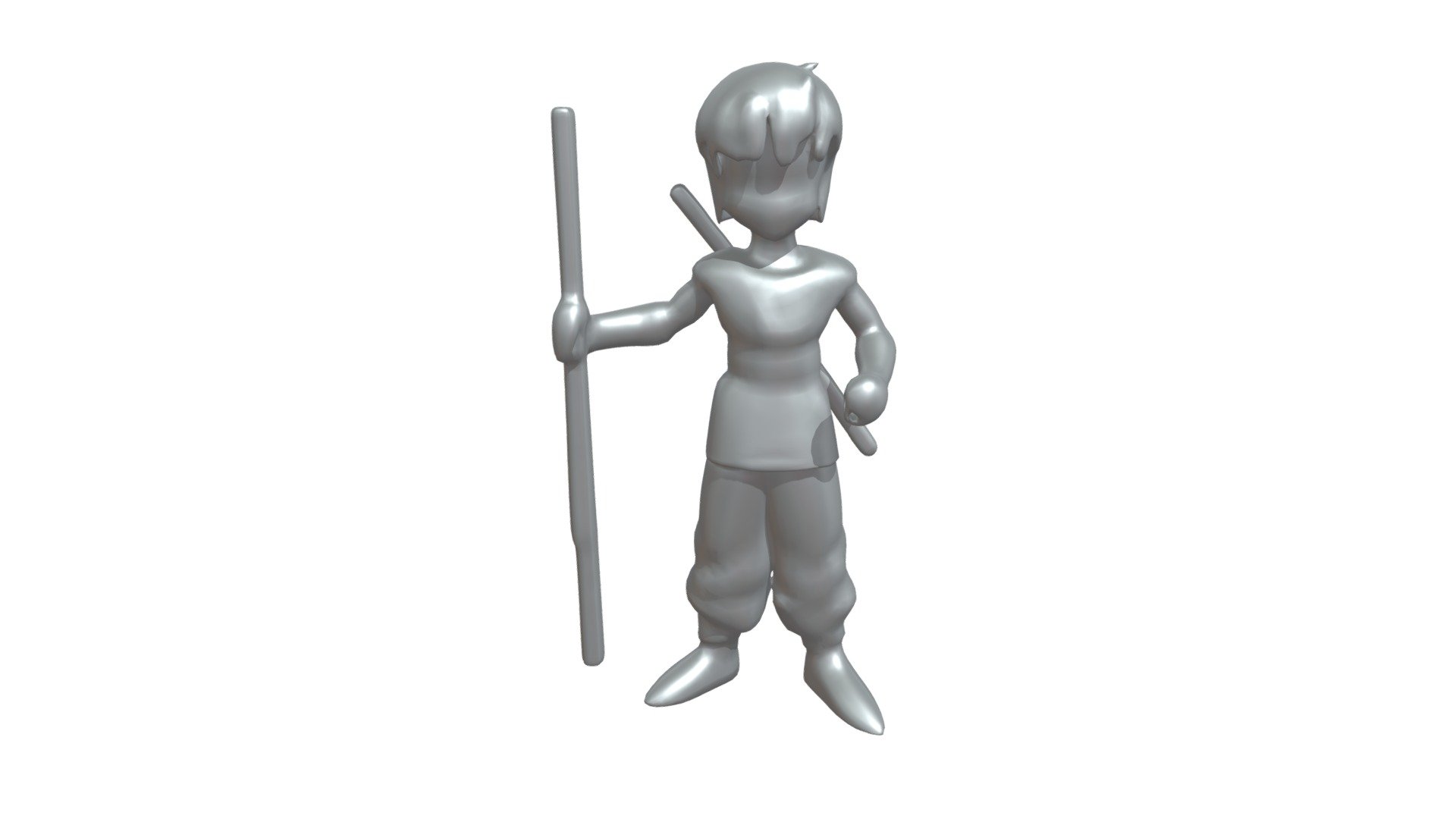 Anime martial artist with staff - 3D model by carles.sesatleal [0a97bd1 ...