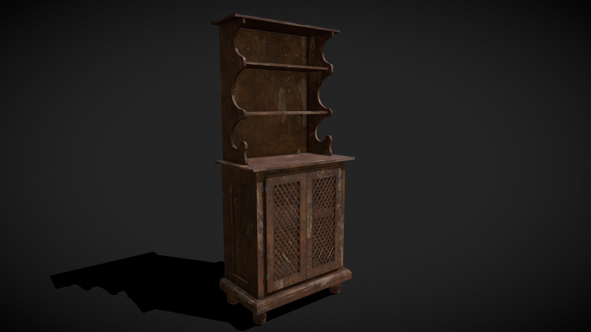 Rustic_Wooden_Medieval_Standard_Bookcase - Buy Royalty Free 3D model by ...