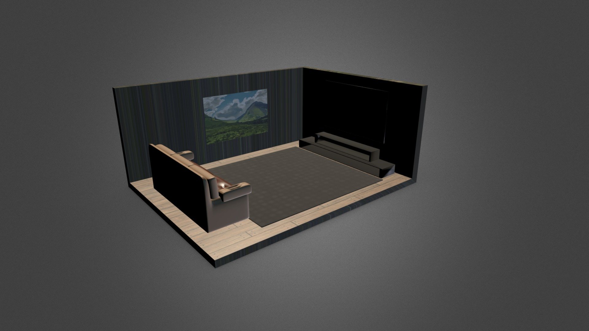 Simple Living Room - 3D model by Ronsskii [0aa32de] - Sketchfab