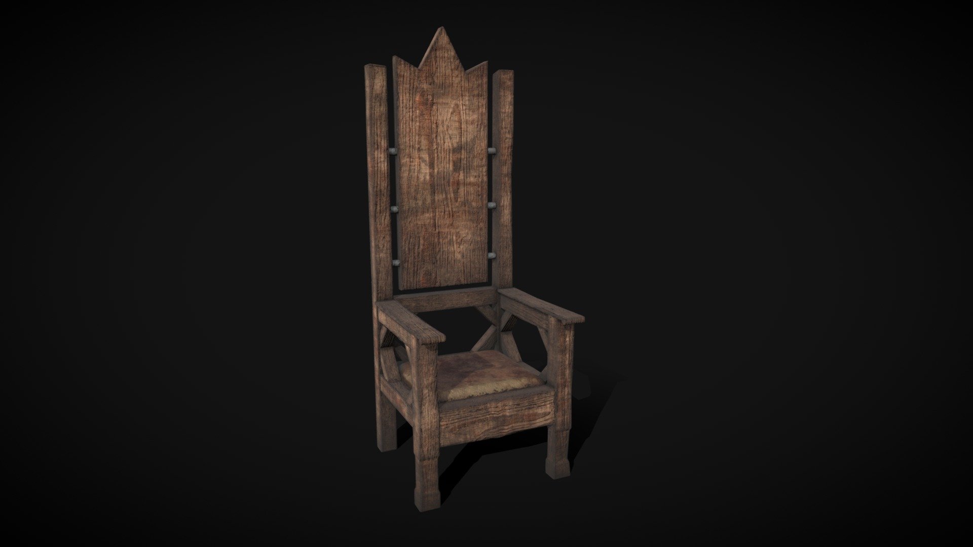Medieval Wooden Rustic Chair - Buy Royalty Free 3D model by Clockwork ...