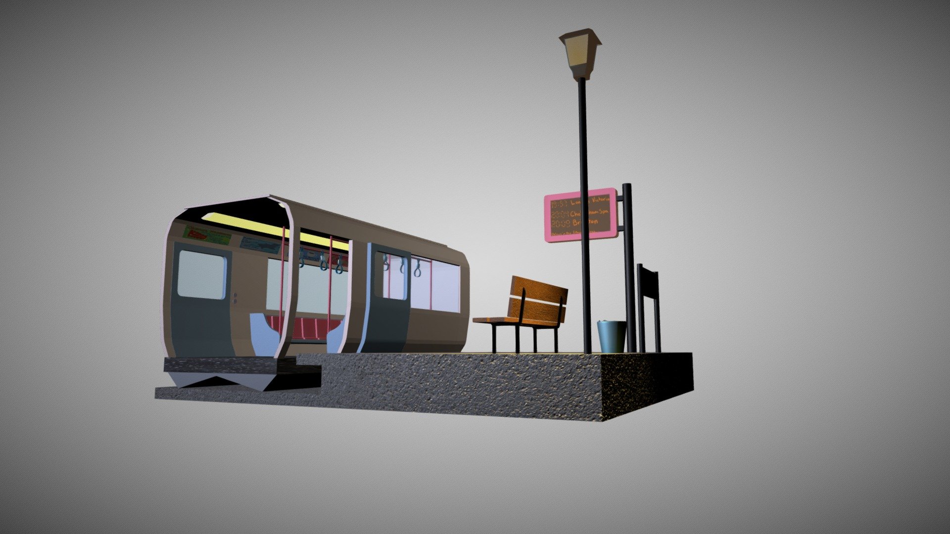 Train diorama - 3D model by keishab [0ab196f] - Sketchfab