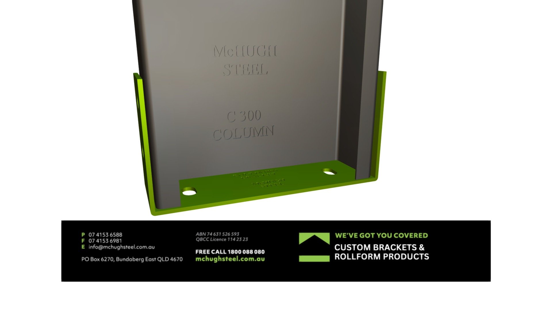 DWG137 C300 Bolted Base Plate MCHUGH STEEL - 3D model by mchughsteel ...
