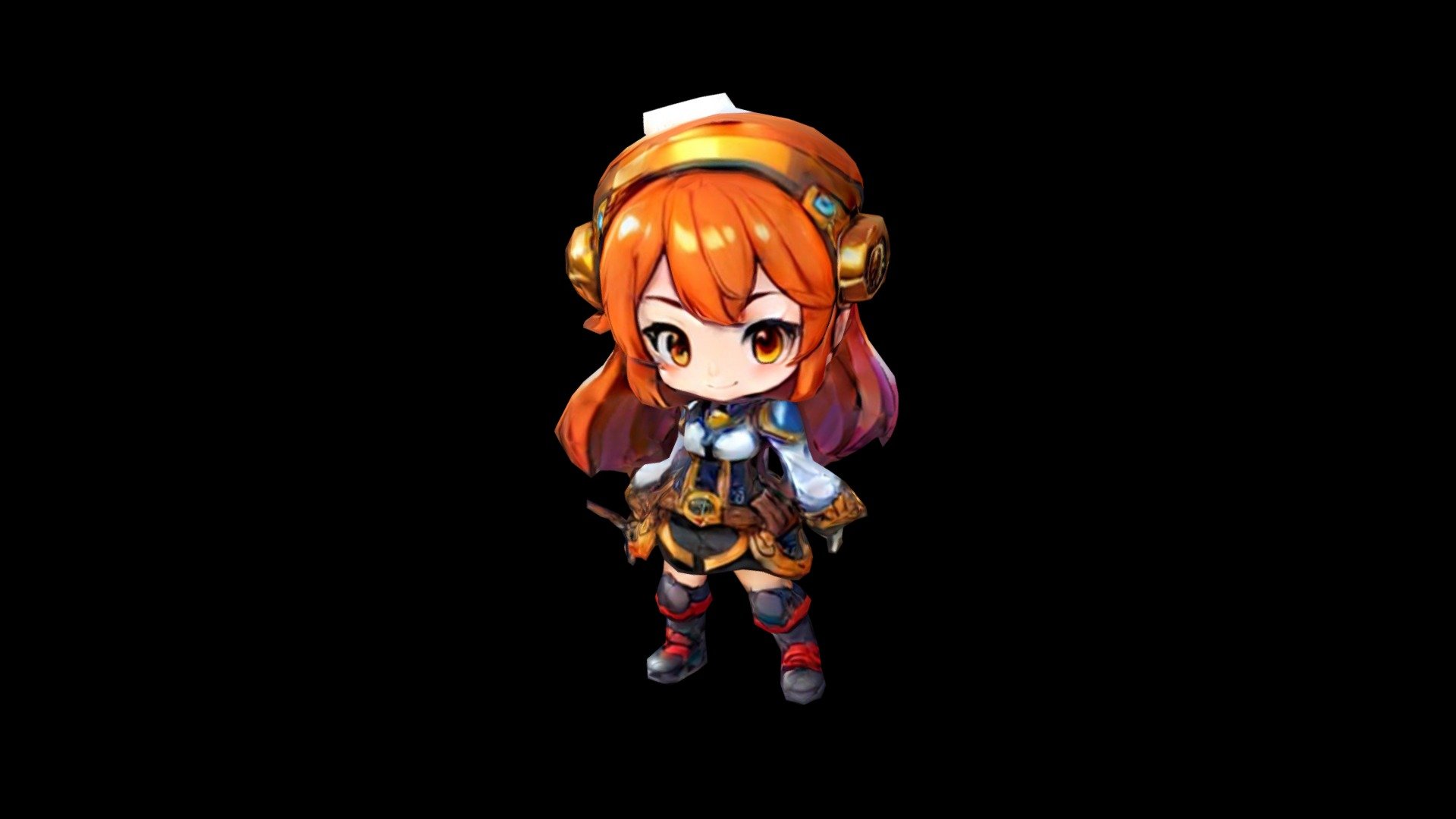 A sticker featuring a chibi illustration of a gi - Download Free 3D ...