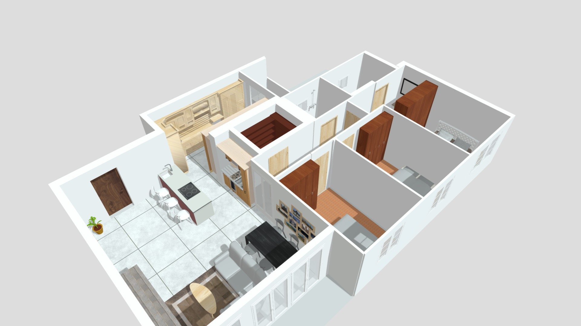 Tengah 5 room HDB Dry Kitchen/ walkin wardrobe - Download Free 3D model ...