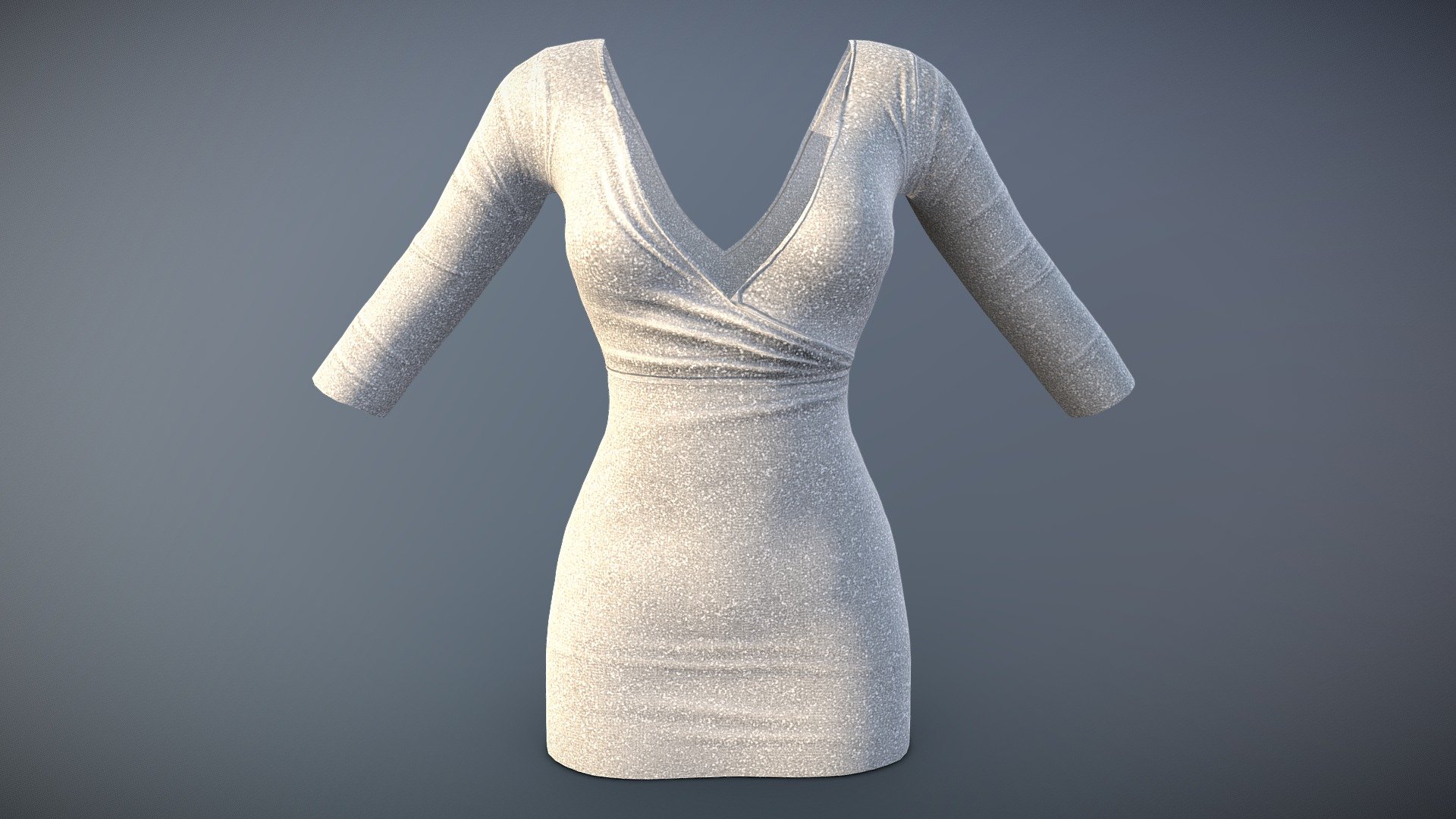 Deep V Neck Mini Female Dress - Buy Royalty Free 3D model by 3dia ...