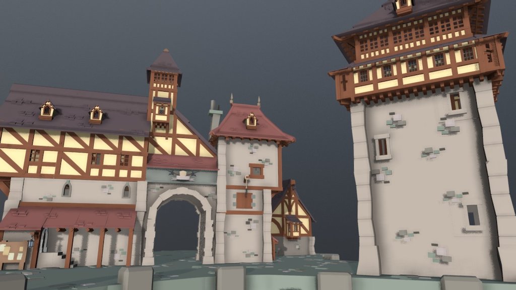Small Town - 3D model by Kiril (@kirill_t) [0ae2111] - Sketchfab