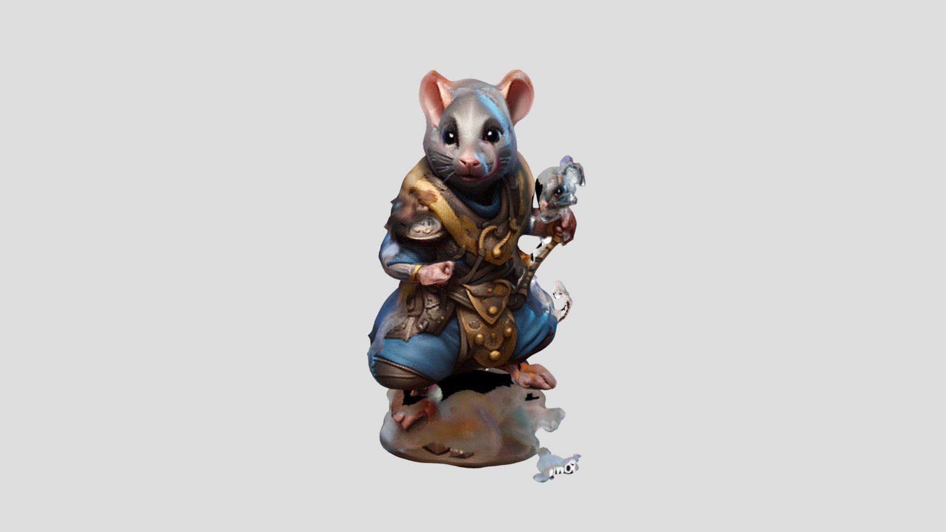 Mouse in Warrior Outfit Holding a Sword A mou - Download Free 3D model ...