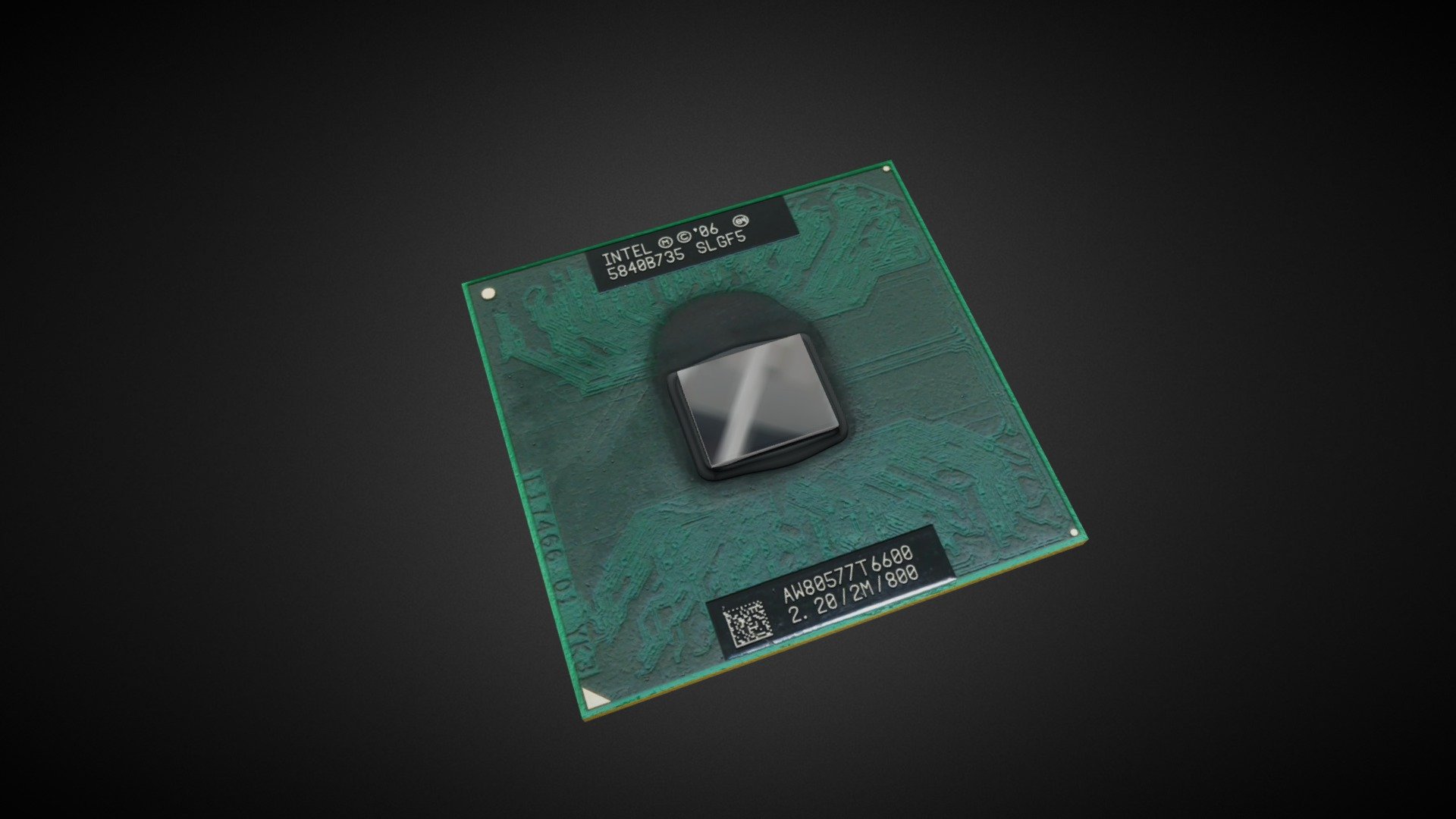 (FREE) Realistic intel cpu core 2 mobile T6600 - Download Free 3D model ...