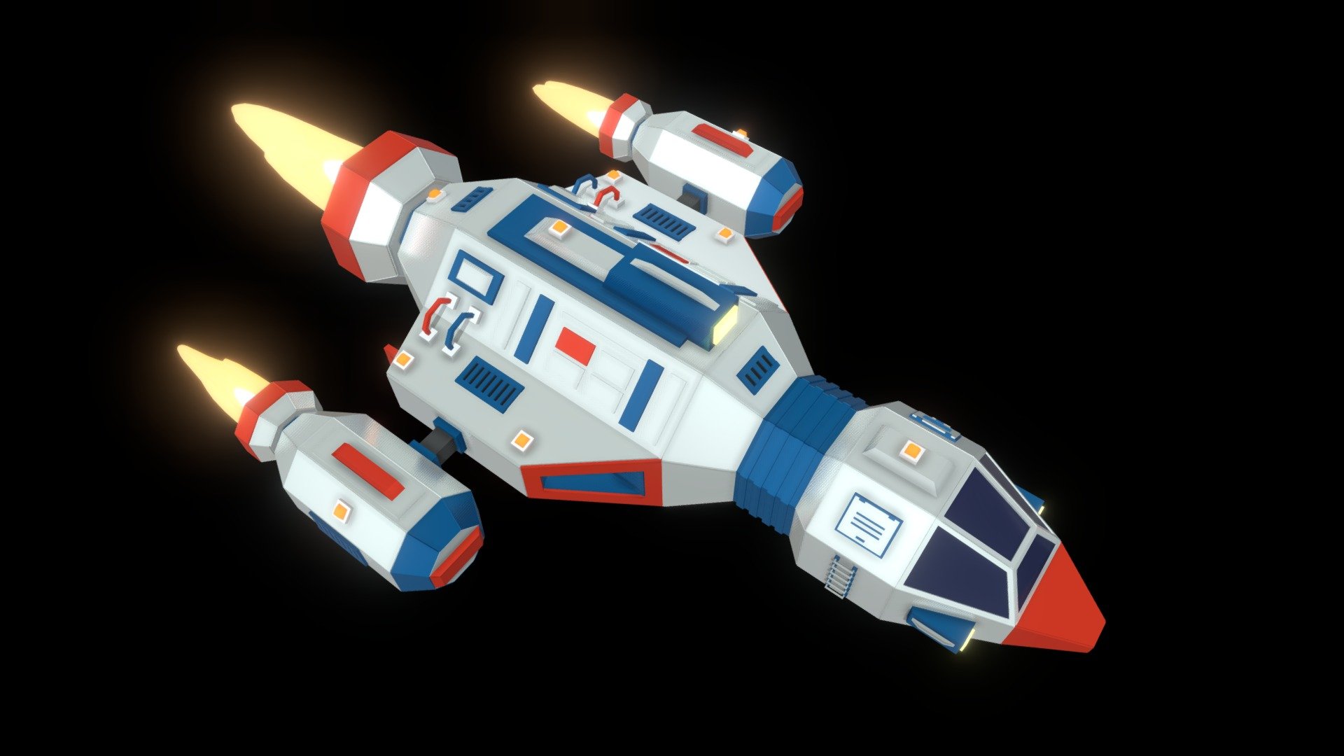 Lowpoly spaceship - 3D model by Agor_2012 (@Agor_) [0aeed2d] - Sketchfab