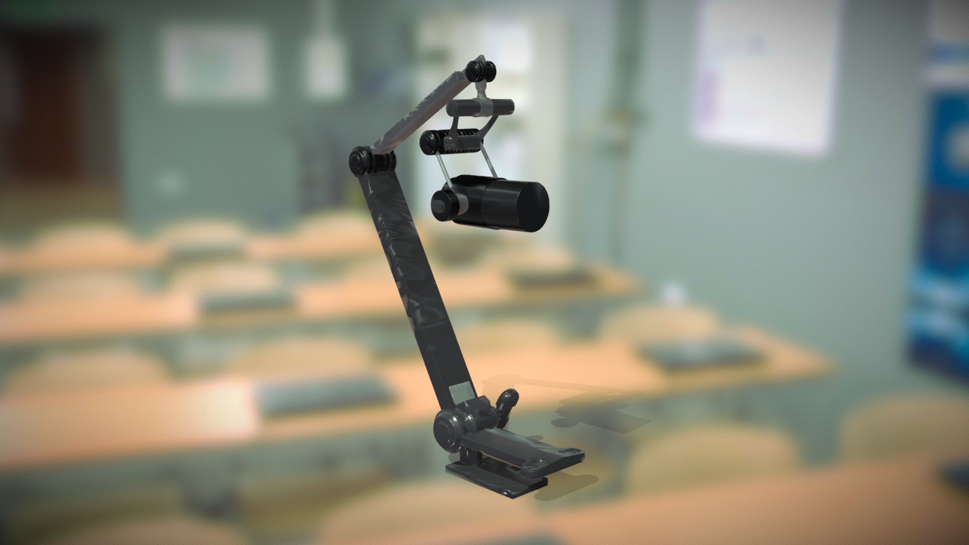 Podcast style microphone with desktop clamp - 3D model by urbanmasque ...