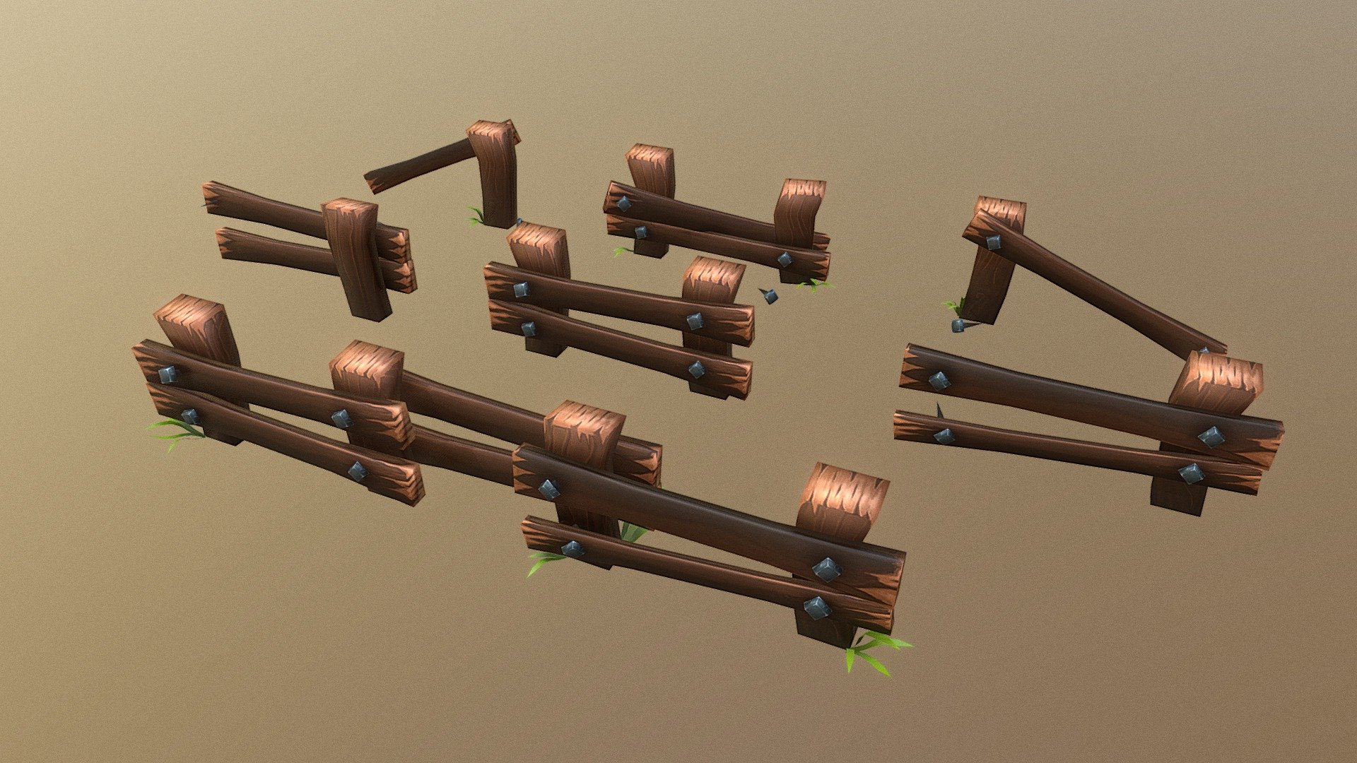 Fence Kit - 3D model by Maru Studio (@marustudio) [0af7462] - Sketchfab