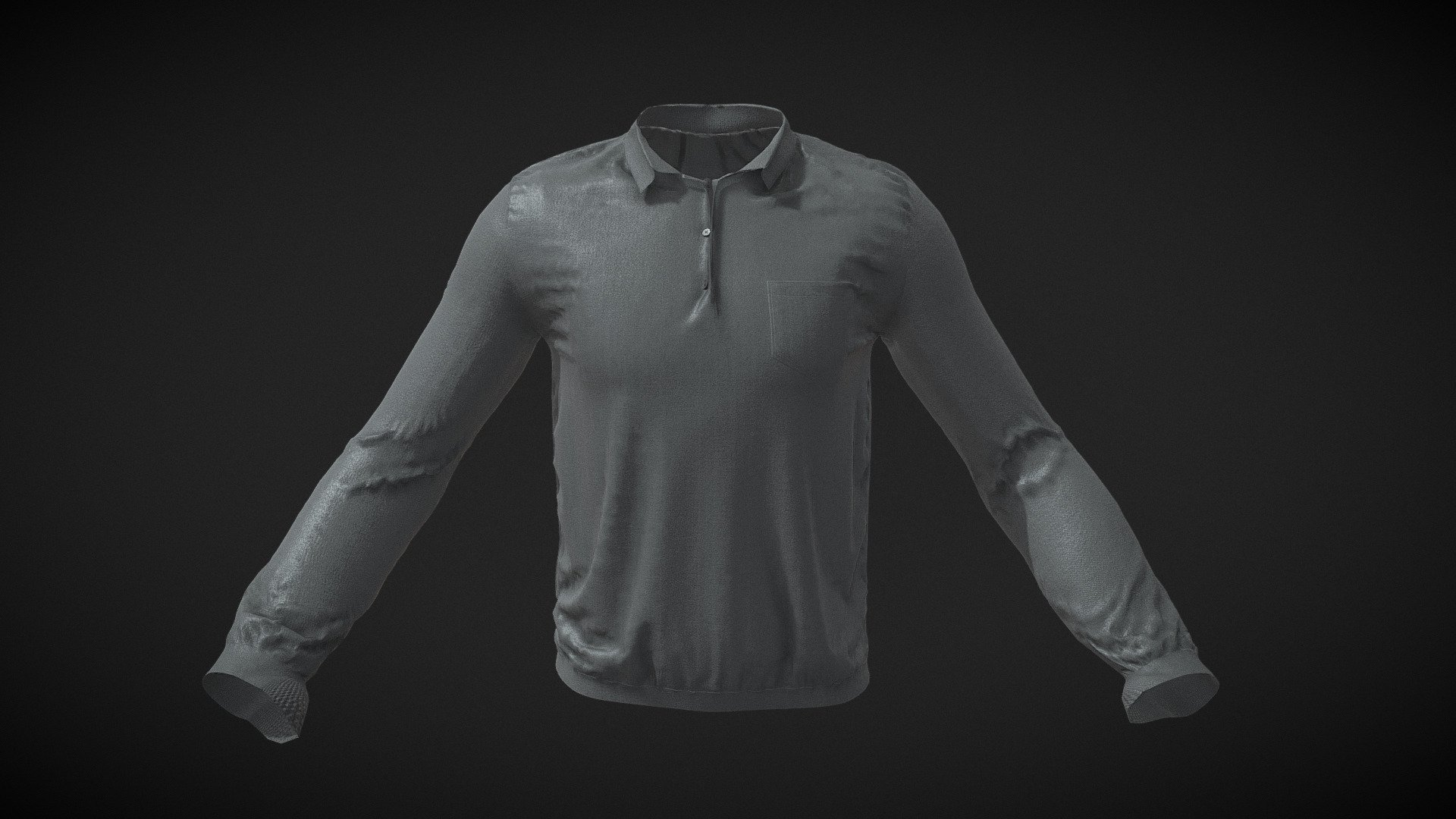 Long Sleeve Polo ( UNREAL 5 - METAHUMANS ) - 3D model by 3DSCANFR (sdrn ...