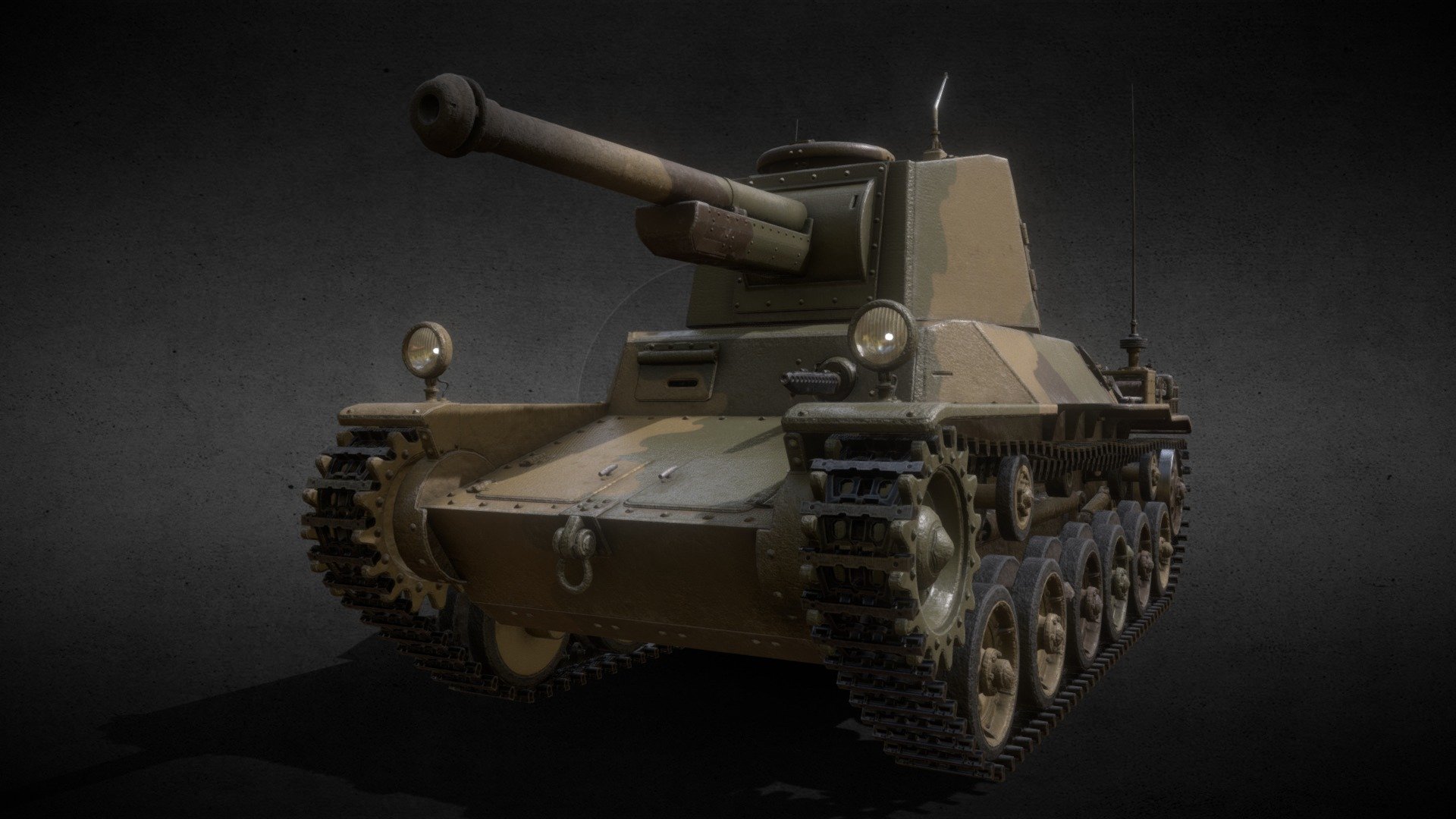 Type 3 Chi-Nu (IJA Medium Tank) V.2 - Buy Royalty Free 3D model by ...