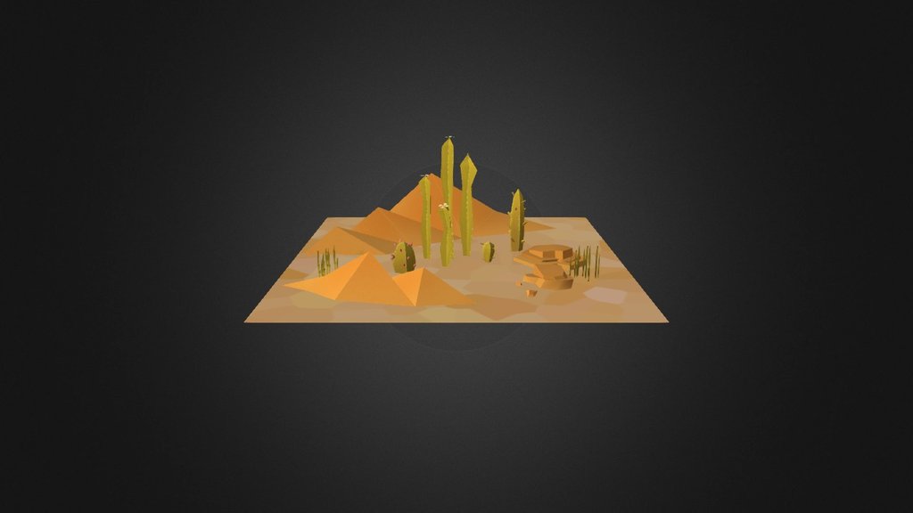 low poly desert - 3D model by xiami [0b058dd] - Sketchfab