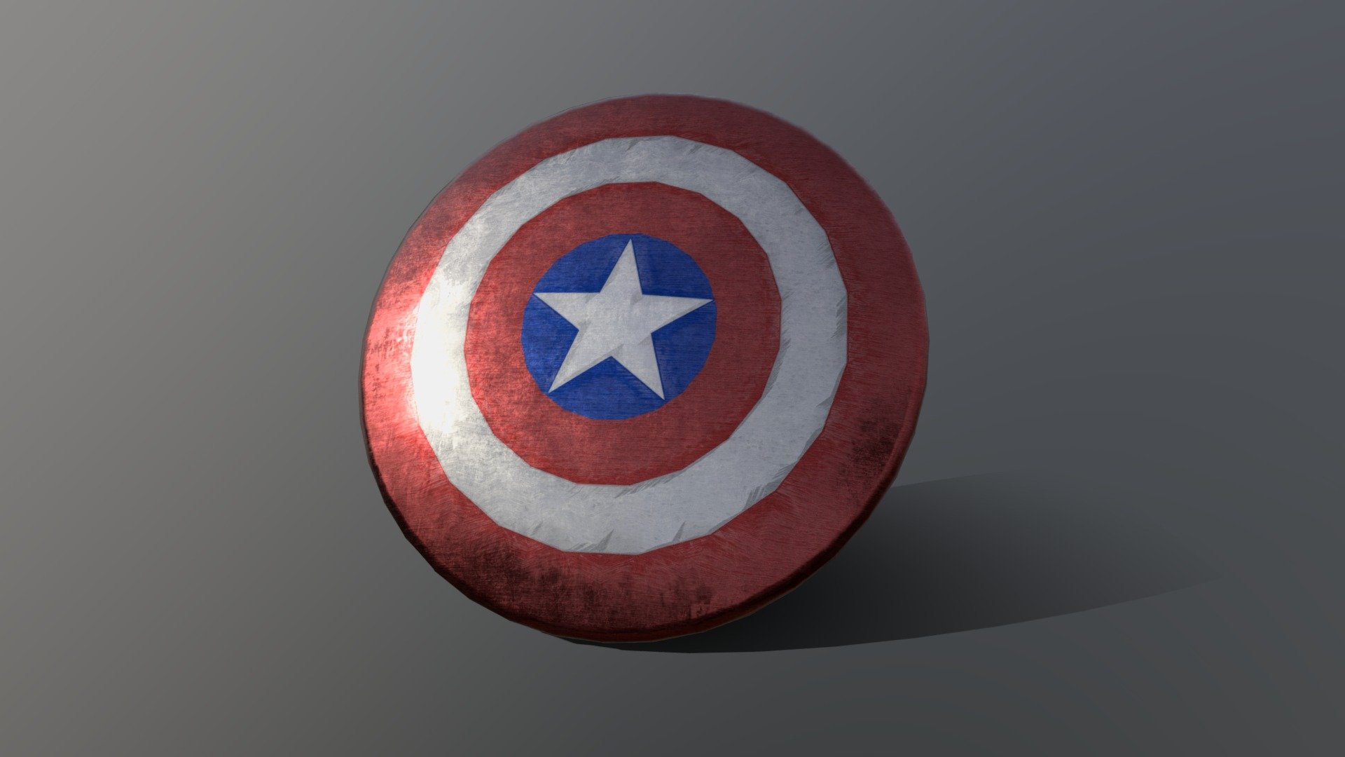 Low poly Captain America sheild - 3D model by Alisha (@AlishaBegum ...