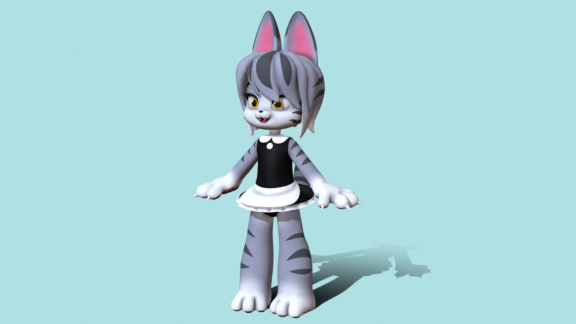 [空想造物/KONGZOO]Maid Cat {Gray} - Download Free 3D model by User 37564 ...