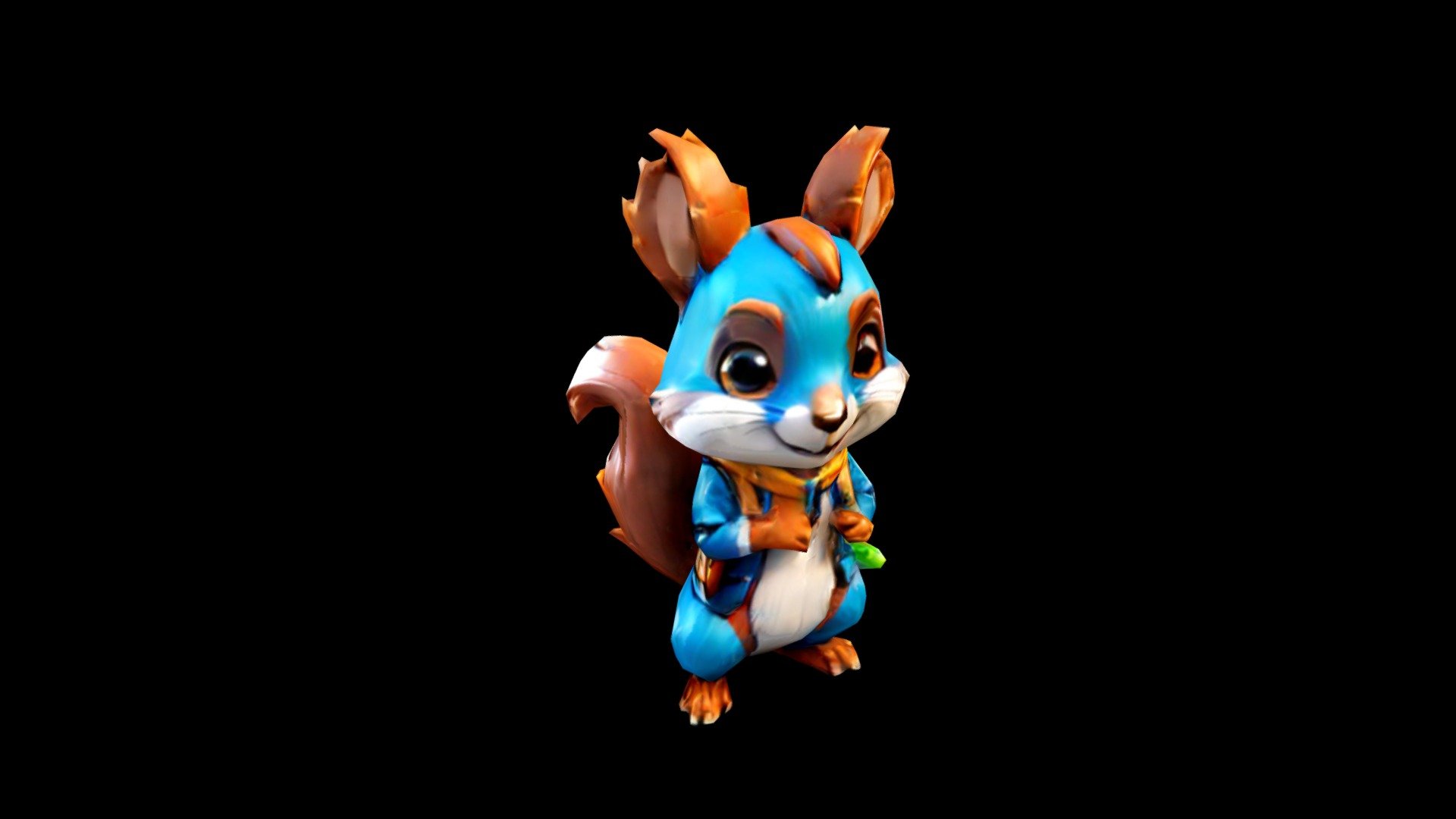 "Furry Blue Squirrel with a Yellow Scarf" - Download Free 3D model by ...