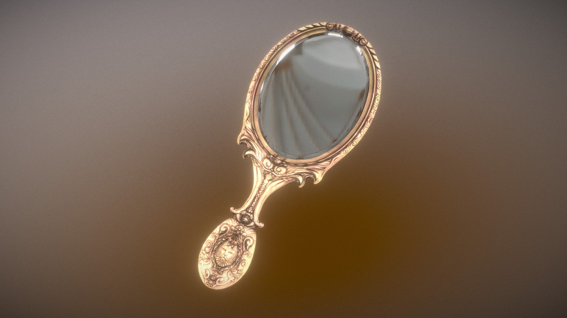 Decorative Hand Mirror - 3D model by shashi.atin [0b21ed9] - Sketchfab
