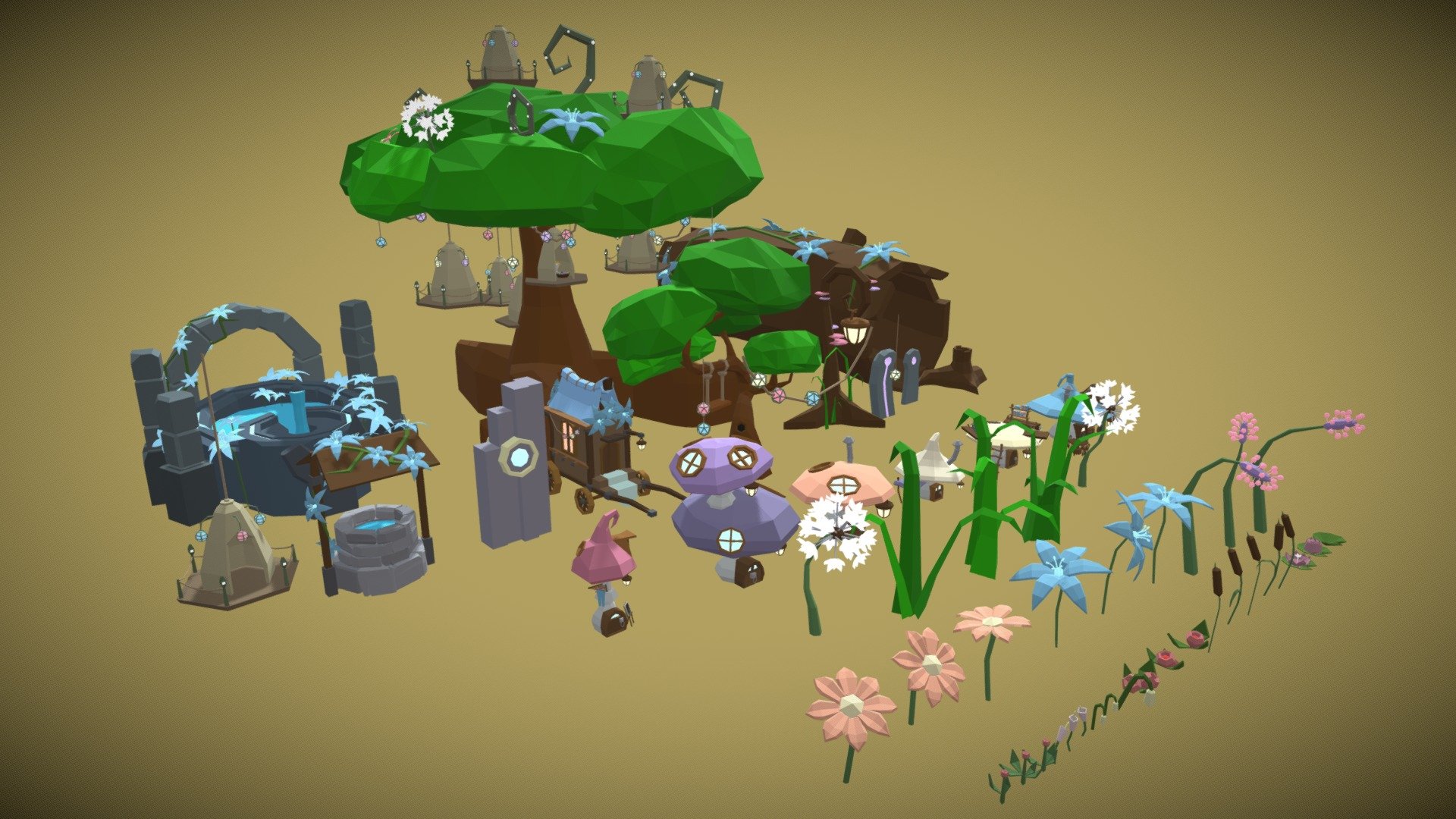 Fairy land - Stylized low poly asset pack - Download Free 3D model by ...