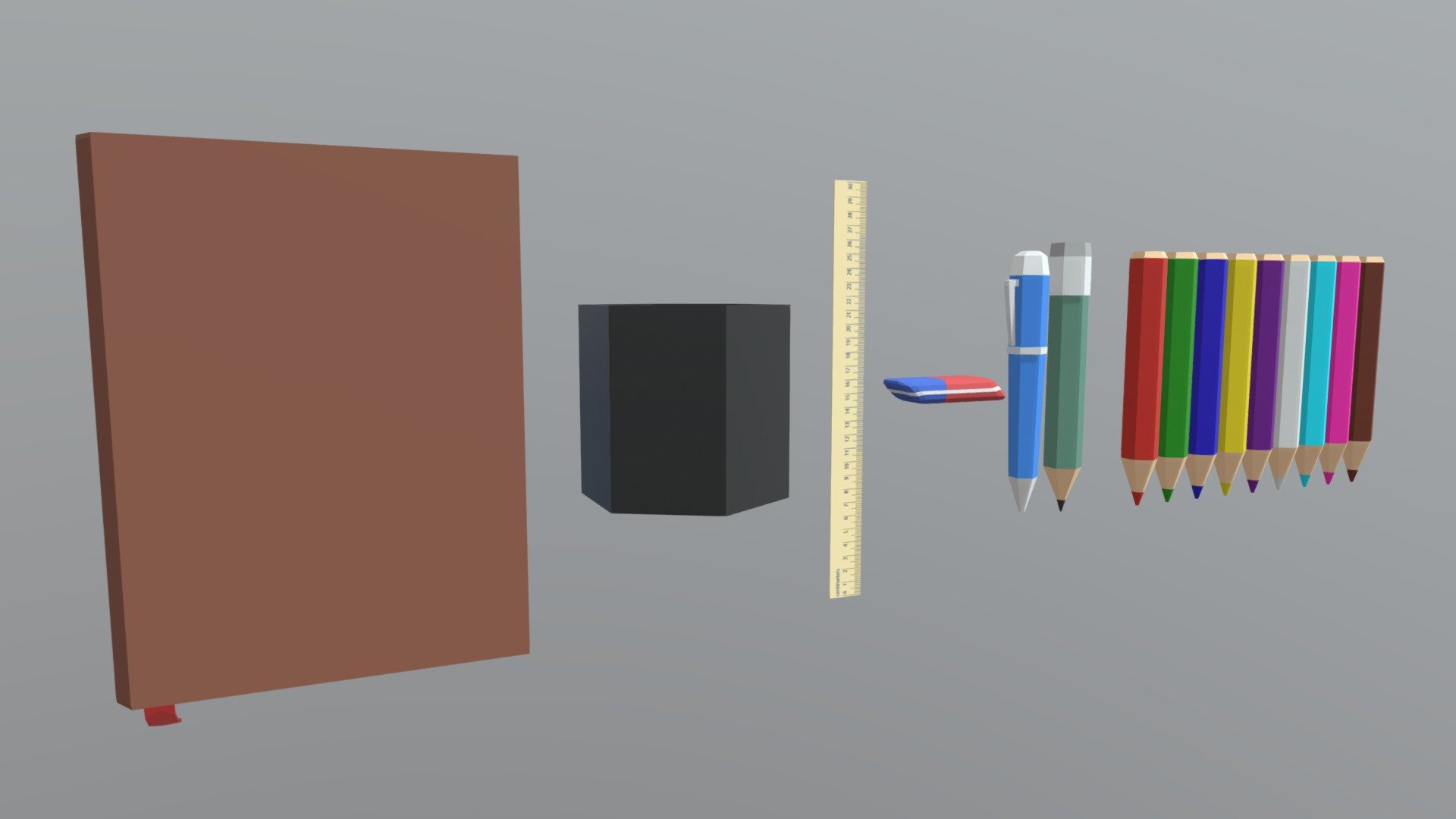 Small Low-Poly School Set - Download Free 3D model by KirSolo [0b2f179 ...