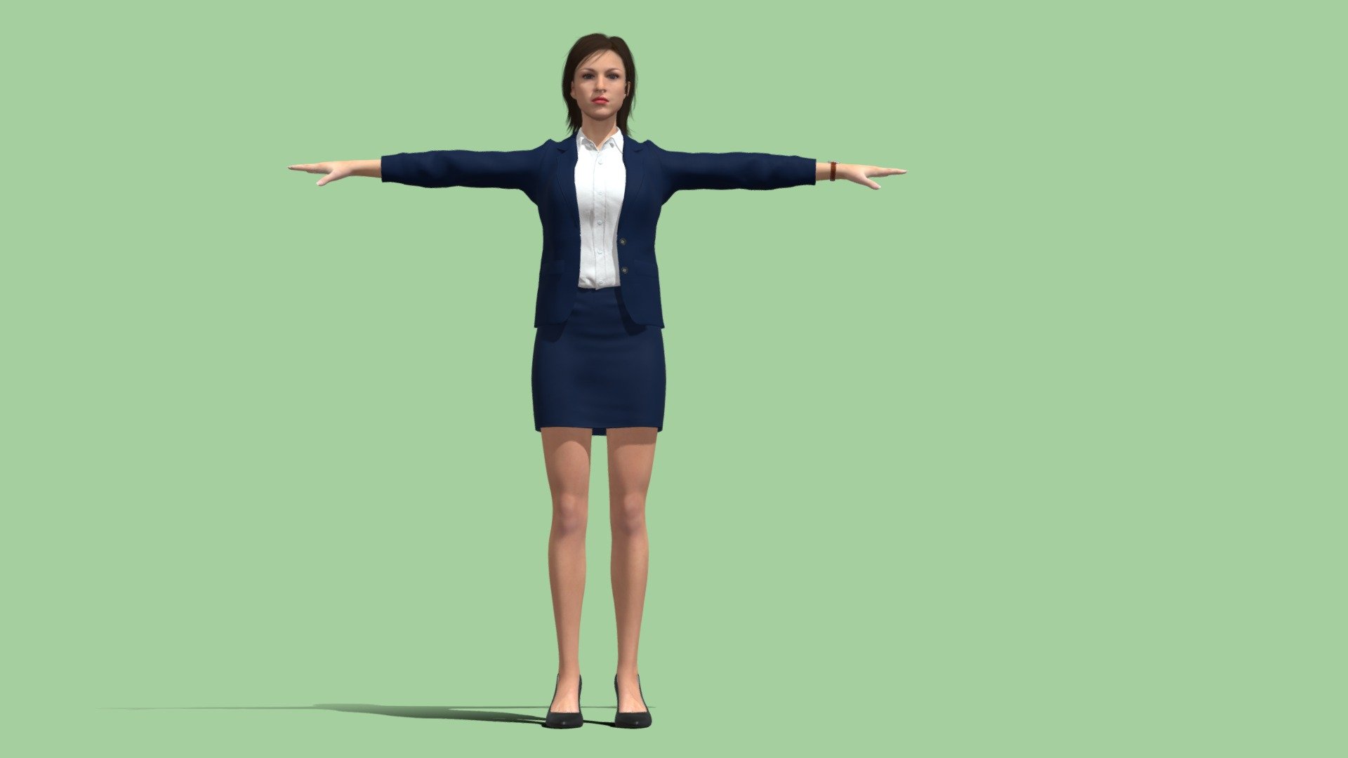 T-Pose Rigged Business woman - 3D model by 3dpassion.net [0b33802 ...