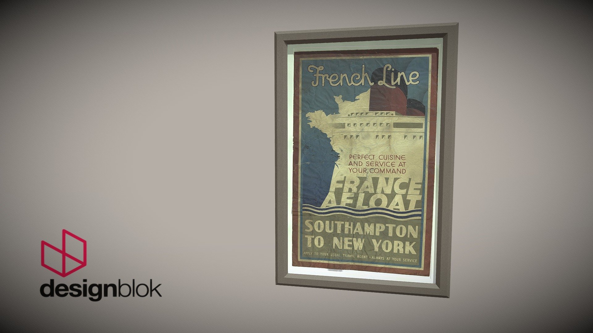 french lines in frame no glass - 3D model by Designblok [0b360a7 ...
