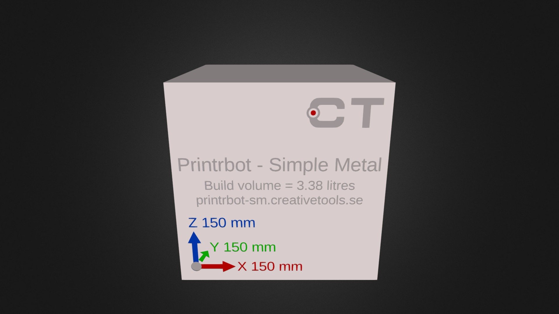 Printrbot Simple Metal 3D-print Build Volume - Download Free 3D model ...