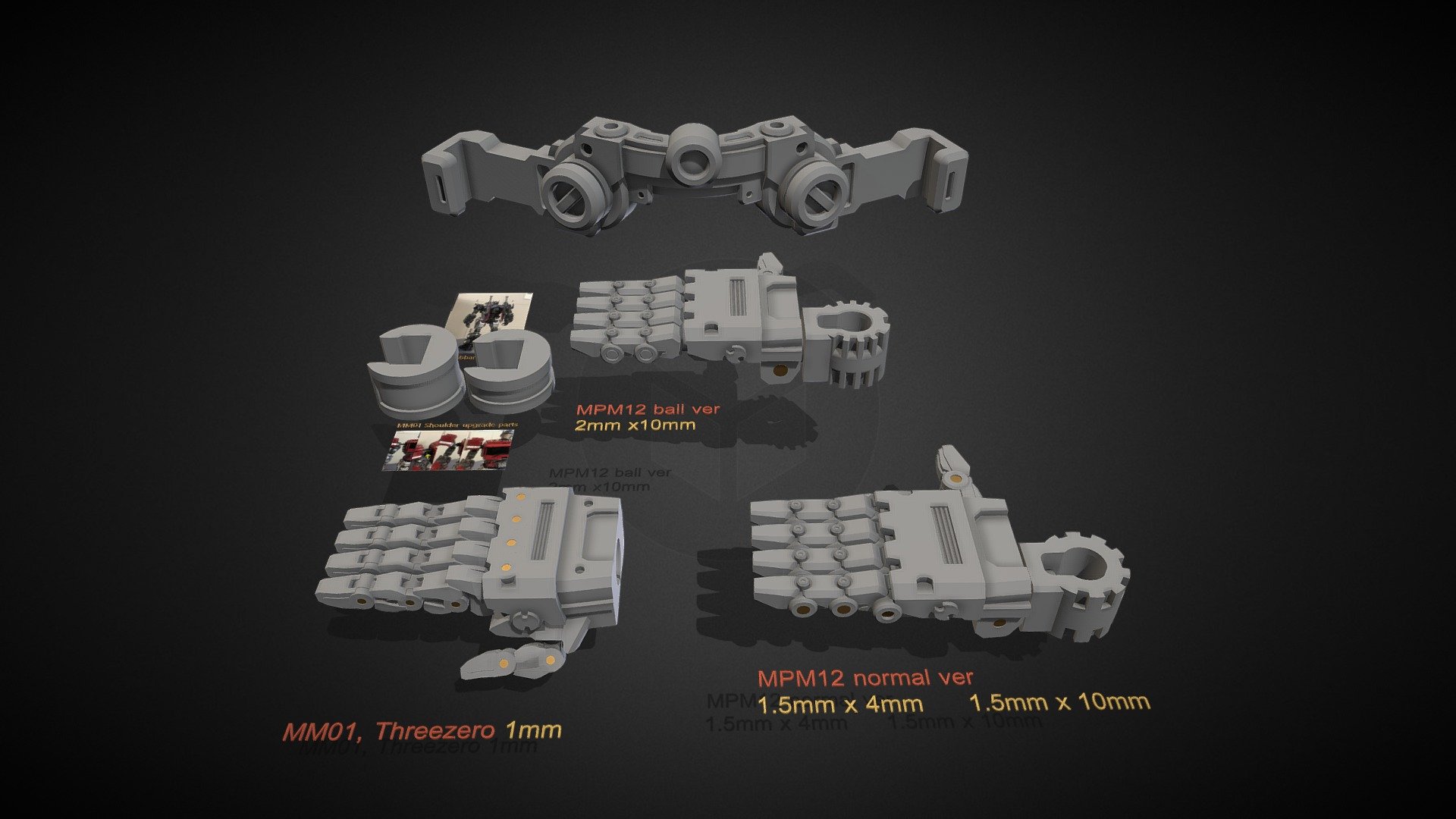 Moveable fingers hand DLX Optimus and MM01,MPM12 - Buy Royalty Free 3D ...