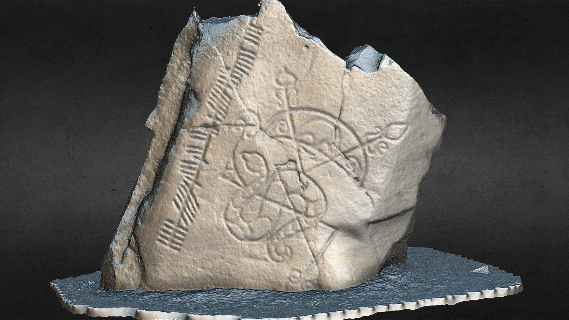 Brandsbutt Pictish Symbol Stone, Inverurie - 3D model by jamesmcc ...