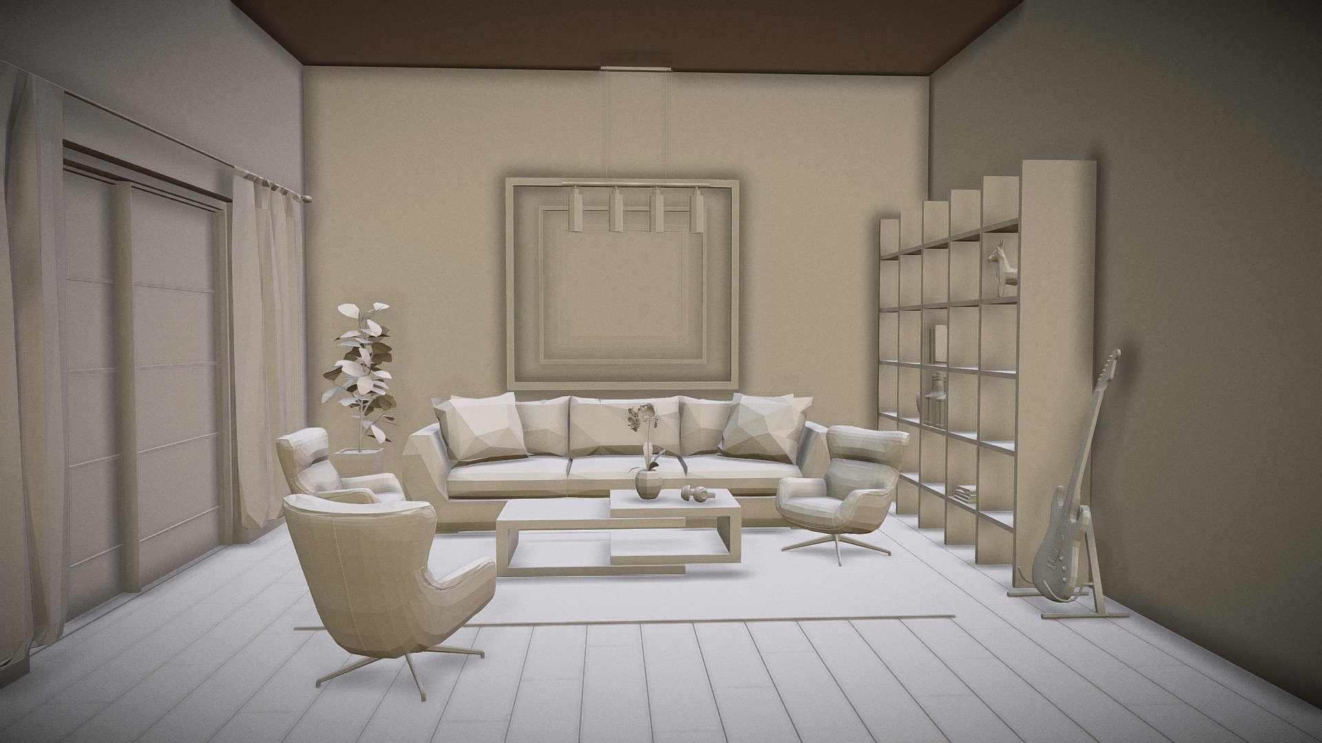 Low Poly Room - 3D model by erkan_kz [0b47e73] - Sketchfab