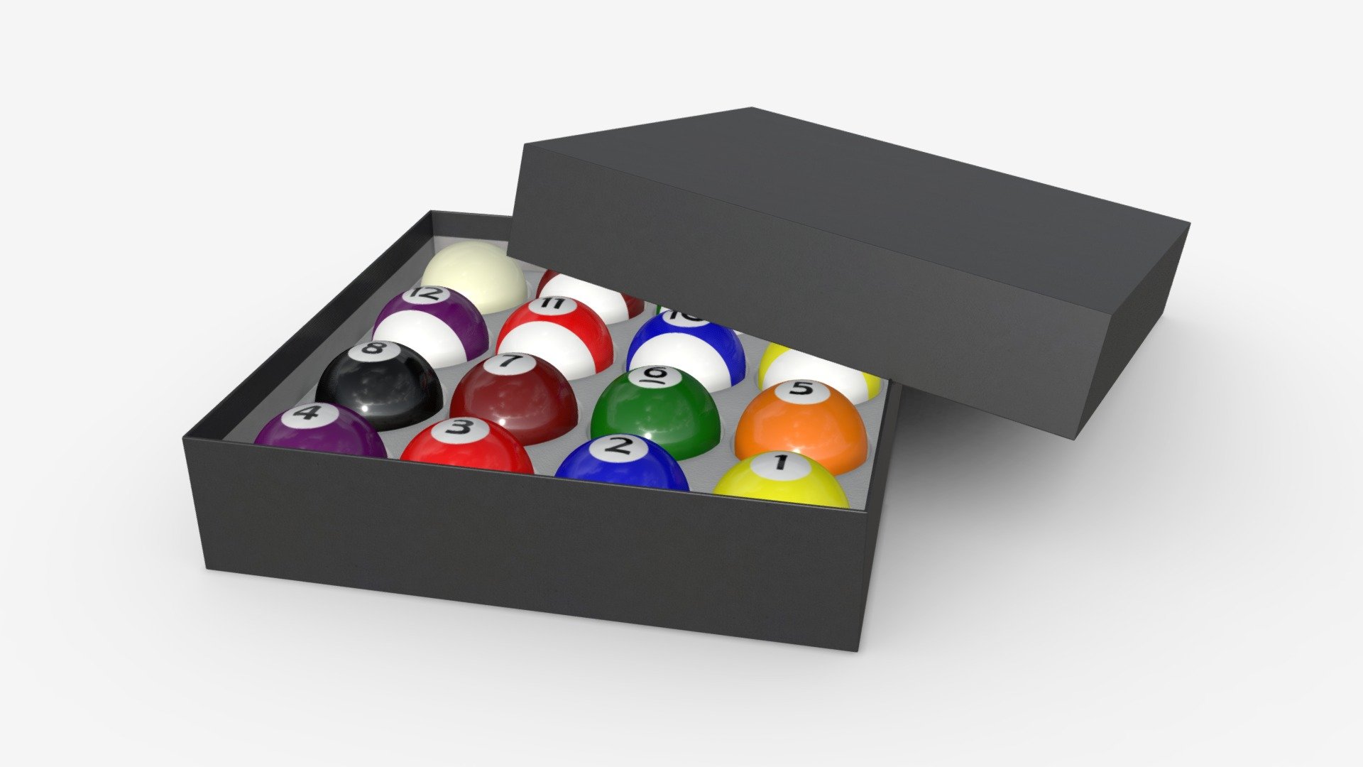 Pool Balls in Cardboard Box - Buy Royalty Free 3D model by HQ3DMOD ...