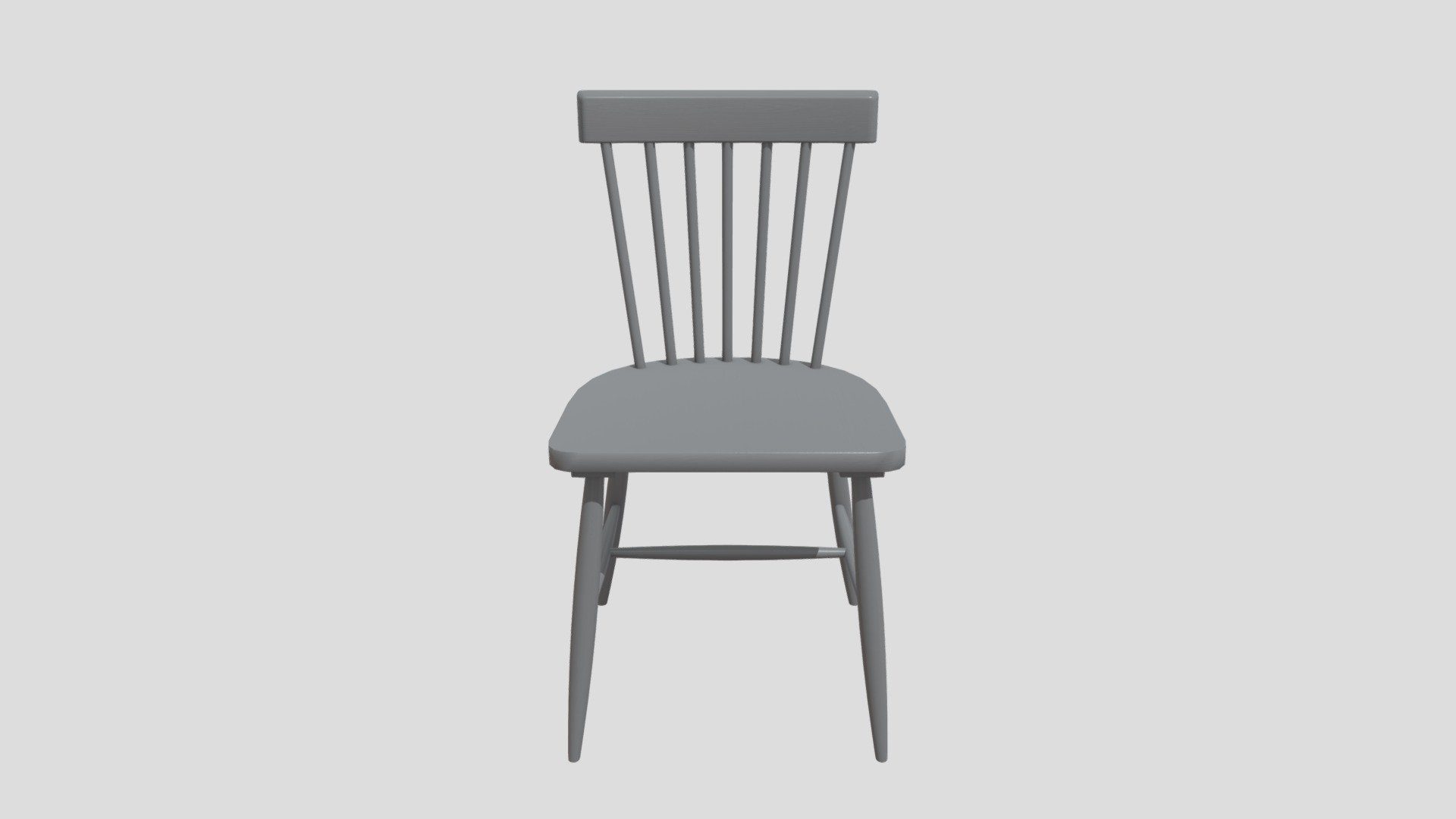 Wood H17 Spindle Chair, Grey - Buy Royalty Free 3D model by ...
