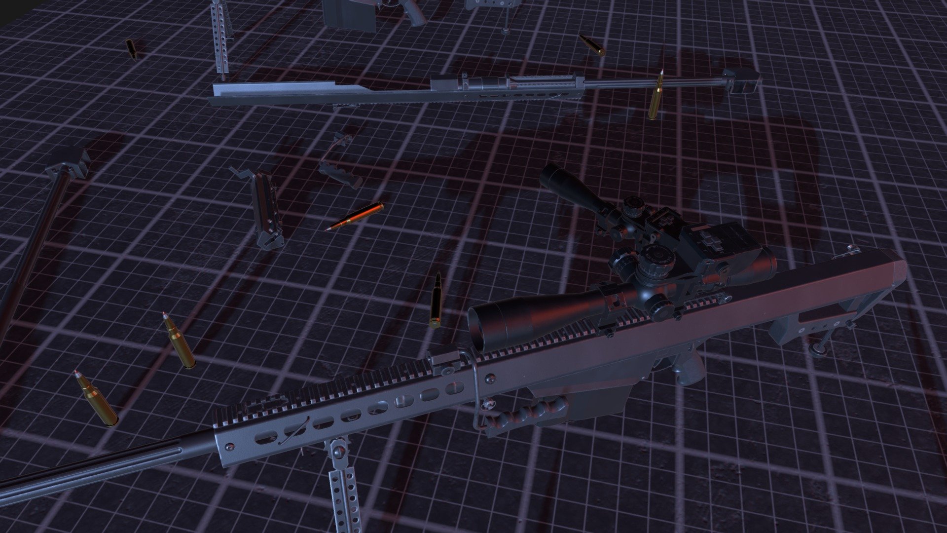 Barrett M107 Scene - 3D model by WH_Projects [0b62816] - Sketchfab
