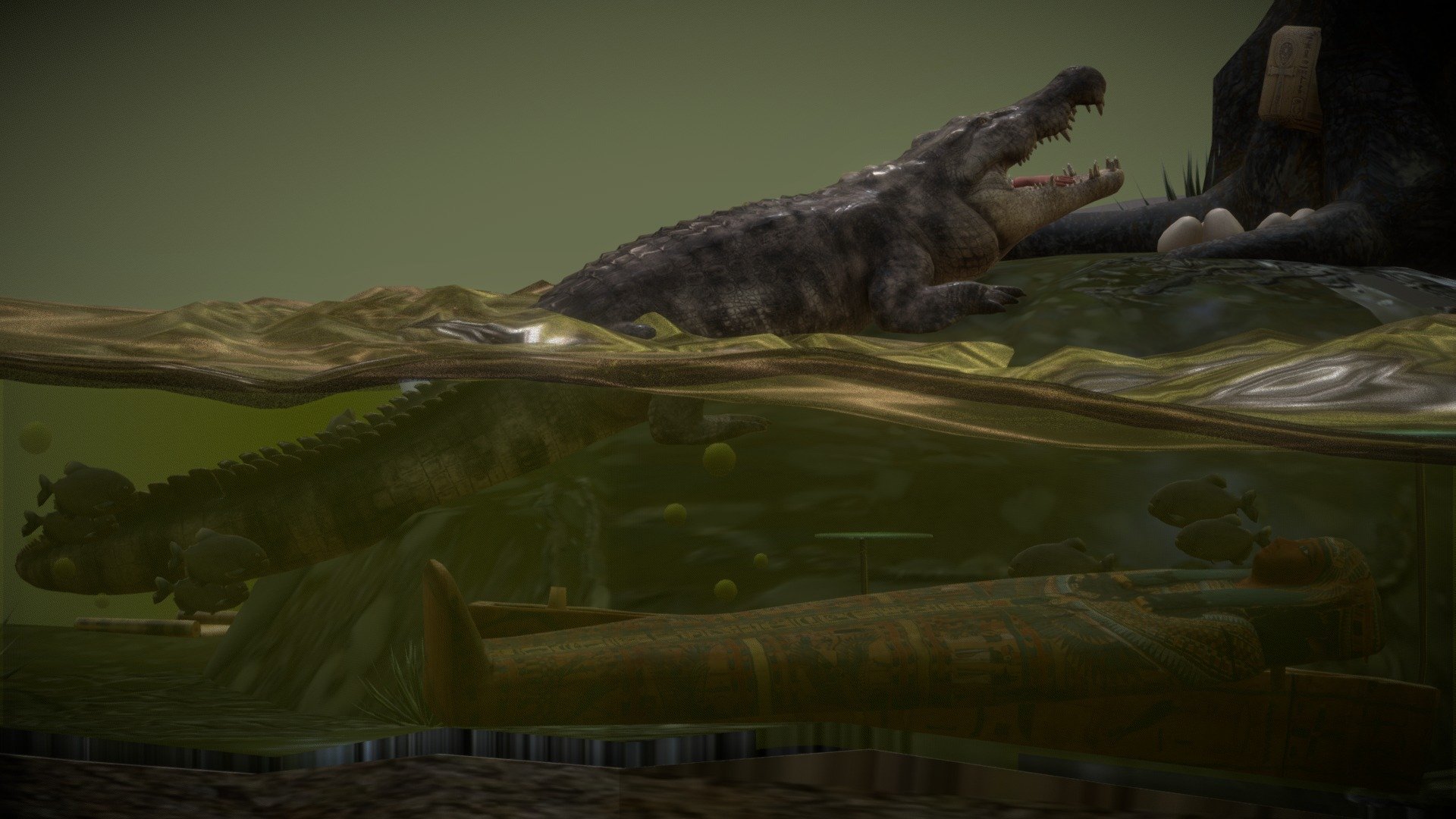 The Nile Crocodile - 3D model by Luiz F. (@luizfelipe7) [0b67f9e ...